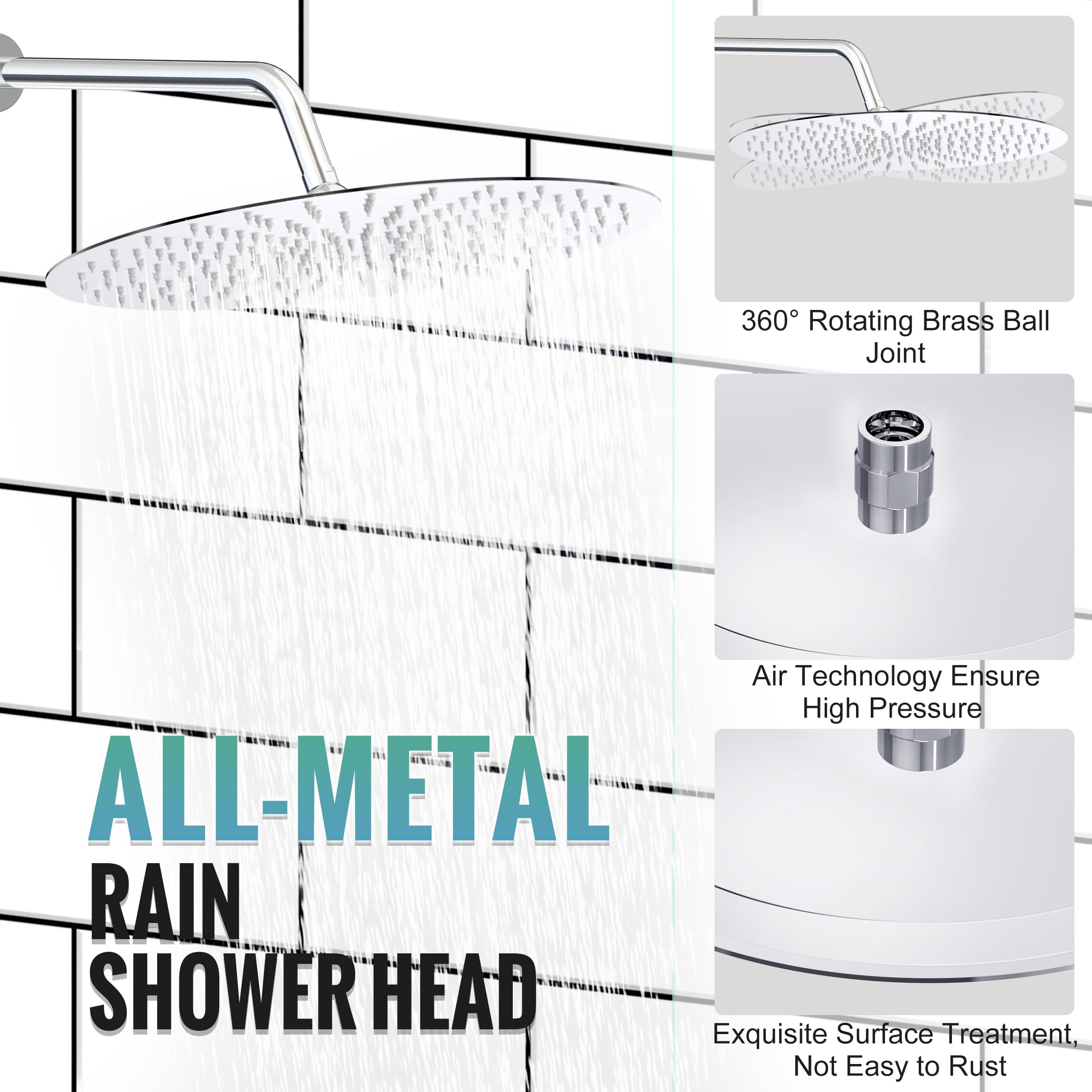 Snapklik.com : SR SUN RISE Shower System, 10 Inch Multifunction Shower ...