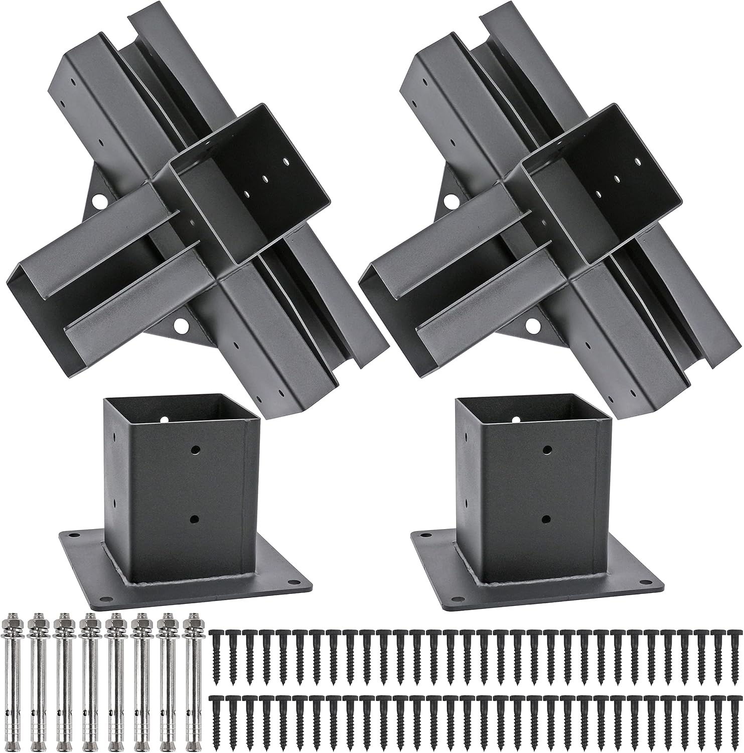 Deck Man Stainless Steel 4x4 Actual Size 3 5x3 5 4 Way Right Angle deck-man-stainless-steel-4x4-actual-size-3-5x3-5-4-way-right-angle