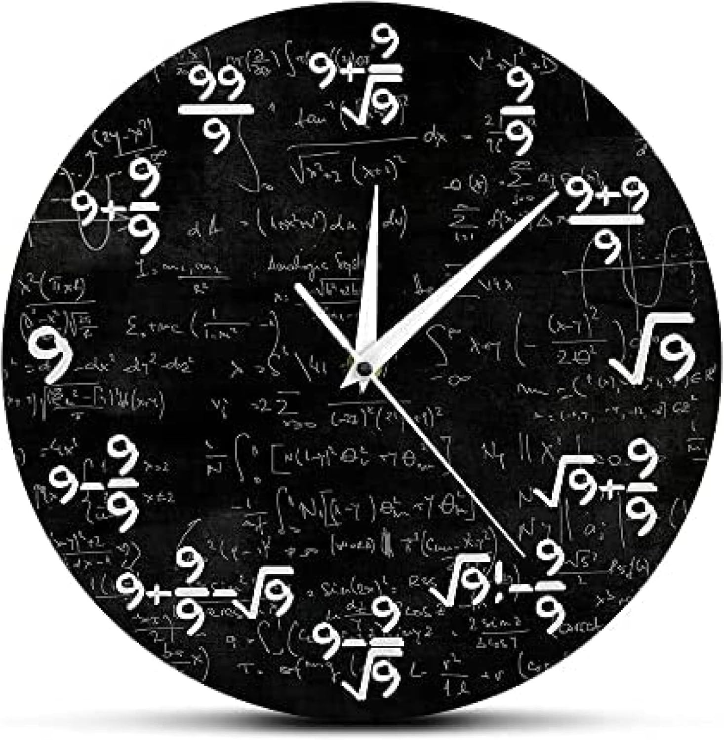 Reloj de Pared Moderno Los nueves Matemáticas Reloj de Pared Número 9 ...