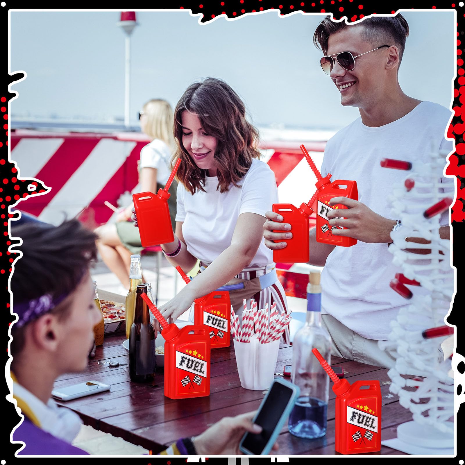 Snapklik.com : Mifoci 24 Pack Race Car Fuel Can Cups Set 11 Oz Car Fuel ...