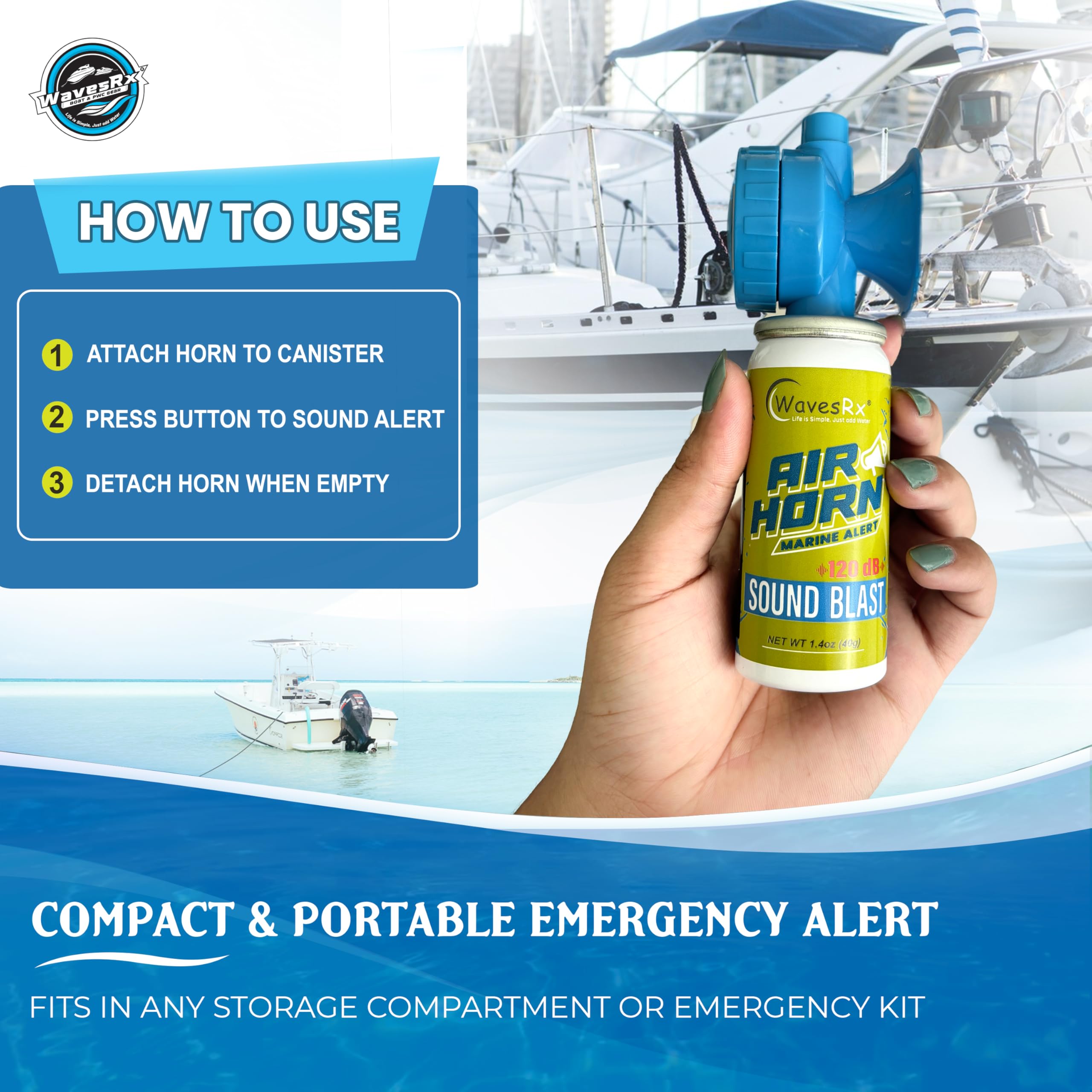 Snapklik.com : Marine Air Horn Coast Guard Approved Boat Horn For ...