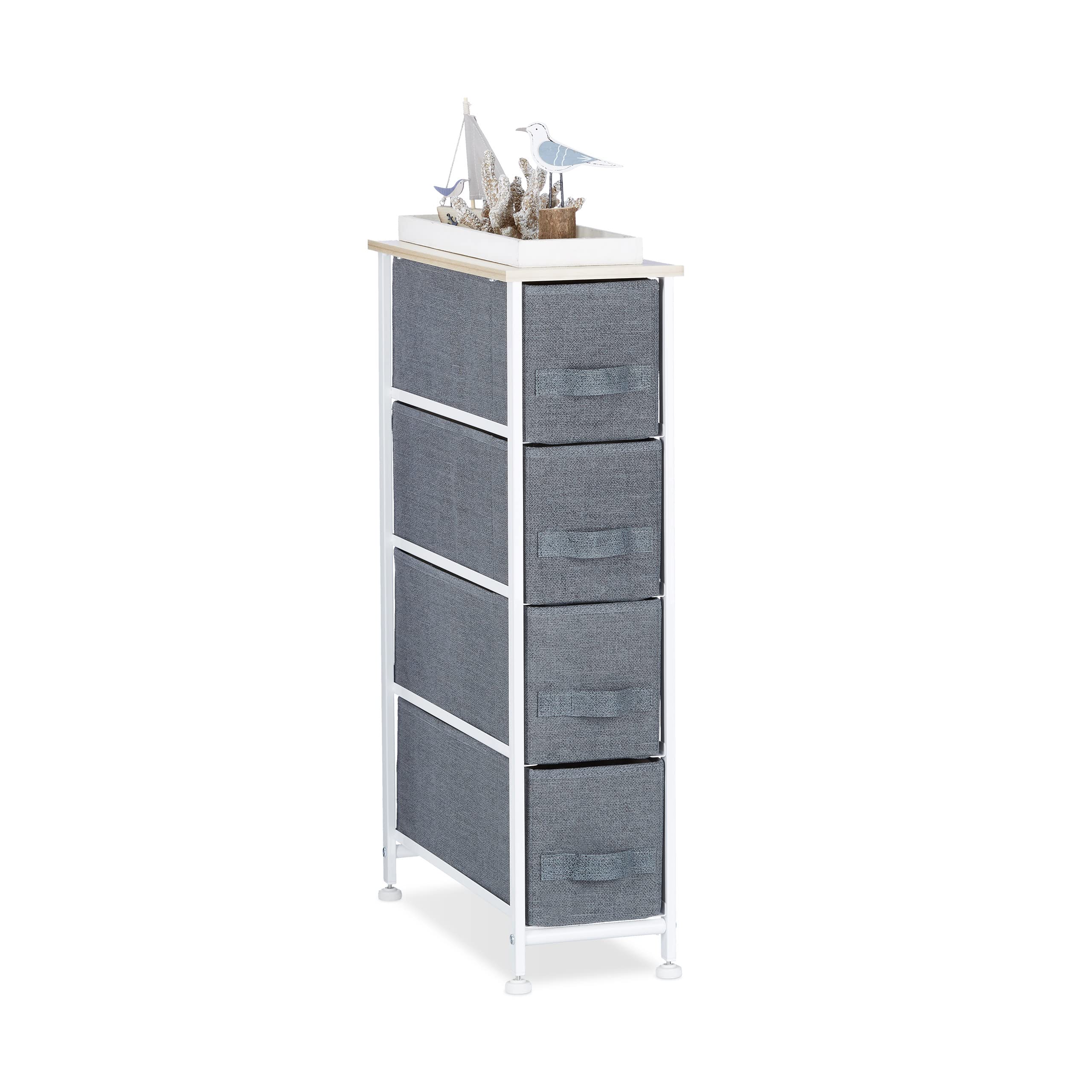 Relaxdays Shelving System, Chest of Drawers, Standing Shelf with Boxes ...