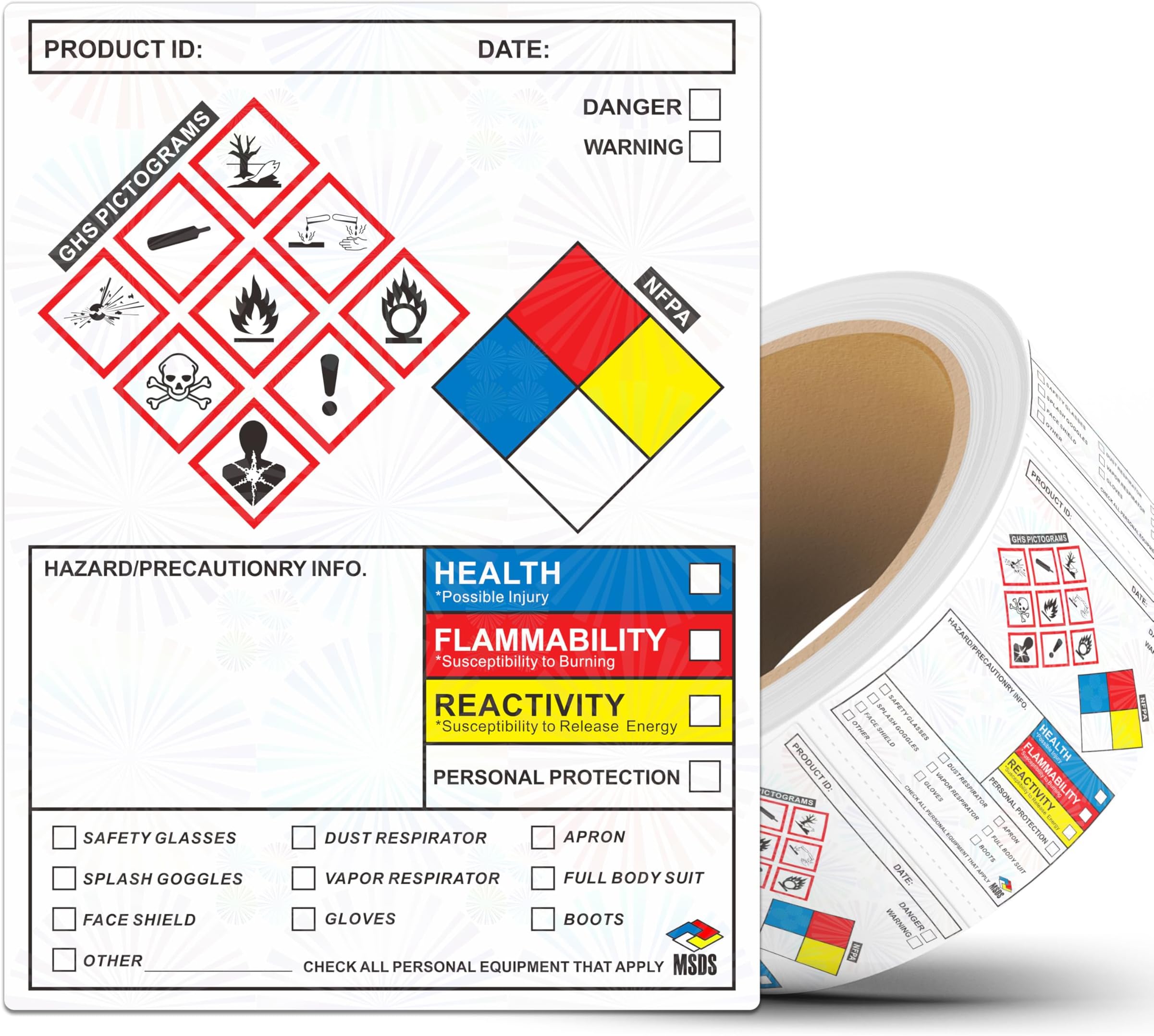 Amazon.com: SDS OSHA Data Labels 4 x 3 Inches, Roll of 250 Stickers for ...