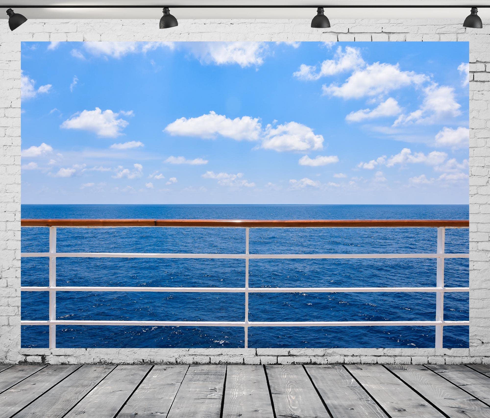 CORFOTO 7x5ft Ocean Cruise Ship Backdrop Fabric Blue Sky Travel Ship ...