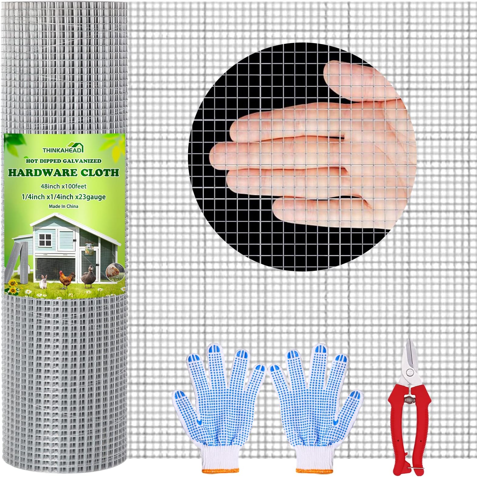 Trenk Hardware Cloth 1/4 inch 48 x 100 Ft 23 Gauge - Chicken Wire Mesh ...