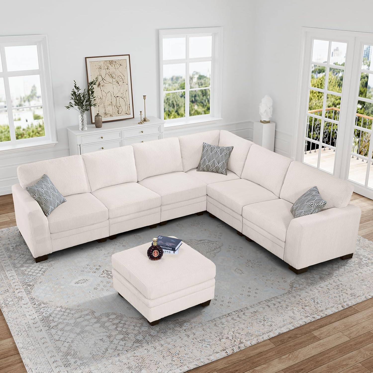 Amazon.com: Legend Vansen L Sectional Sofa, Corduroy Sectional Couches ...