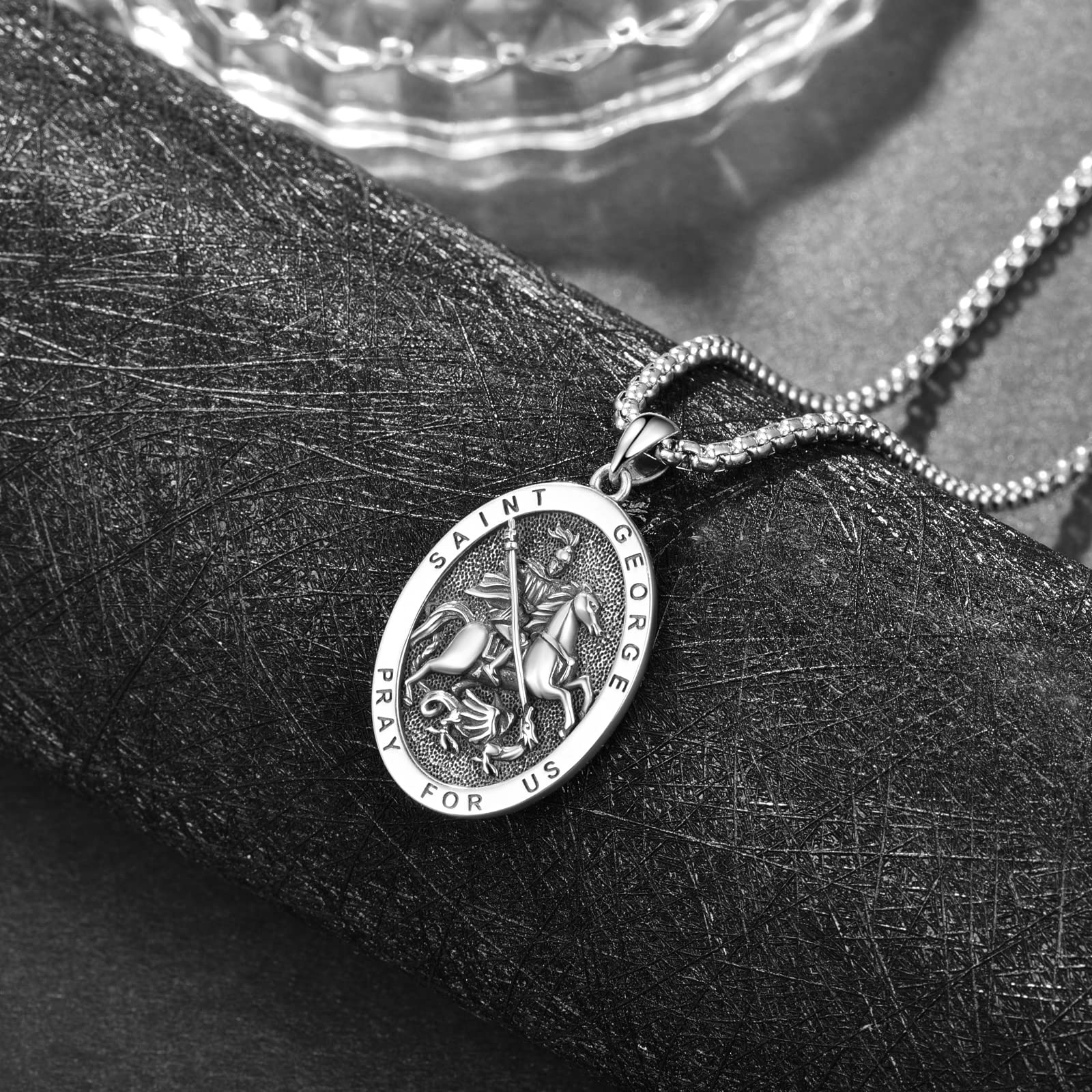 Snapklik.com : St George And The Gragon Medal Sterling Silver Saint ...