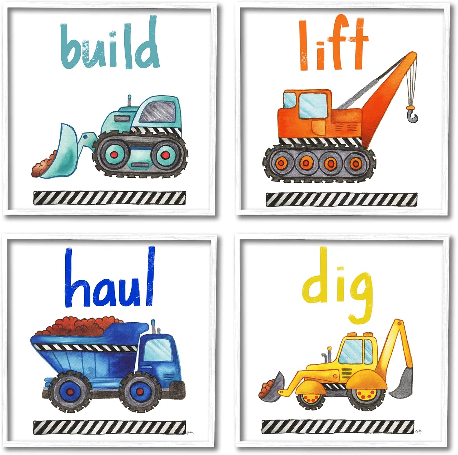 Stupell Industries Dig Lift Haul Build Kids' Construction Truck ...