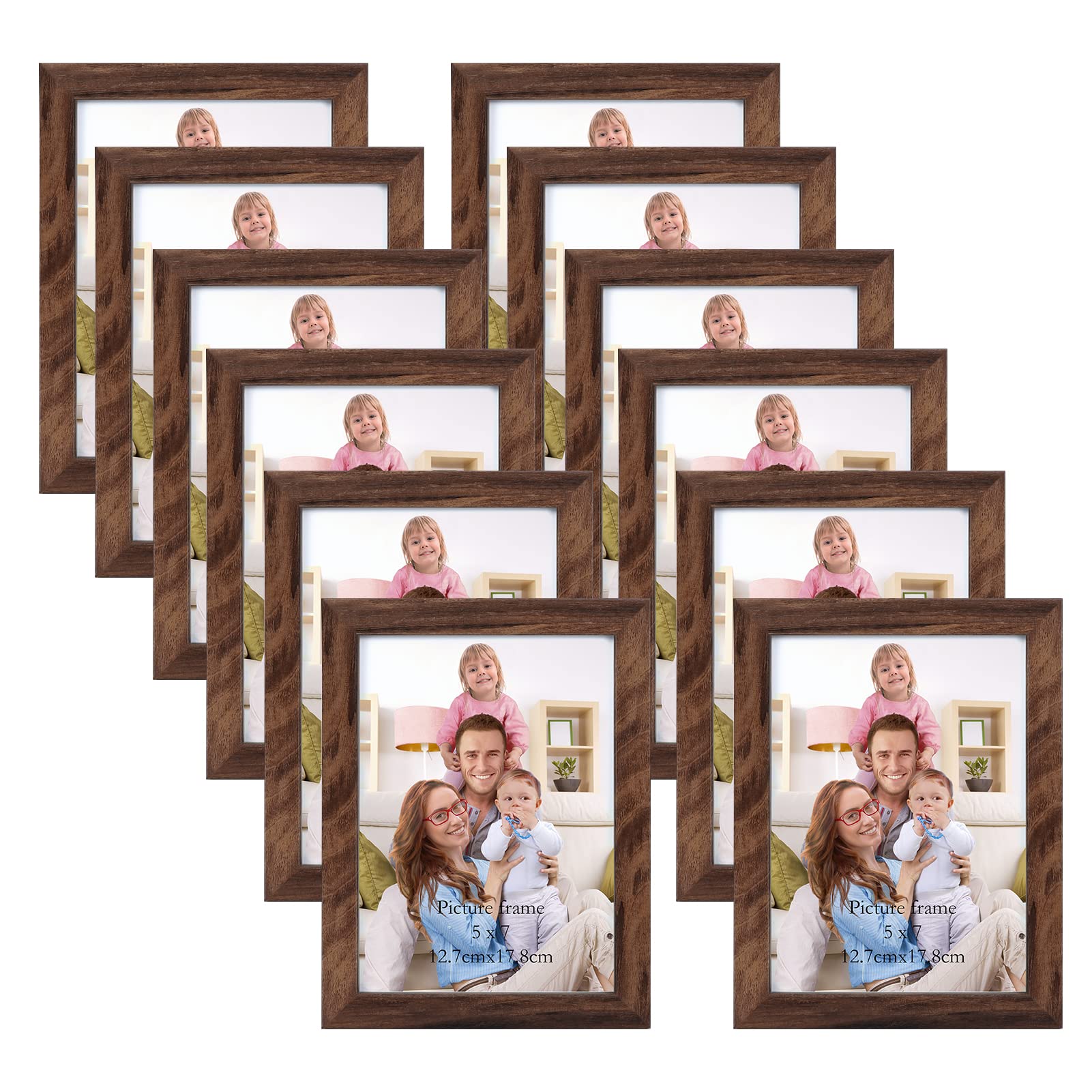 Amazon.com - Giftgarden 5x7 Picture Frame Brown Set of 12, Multi Rustic ...