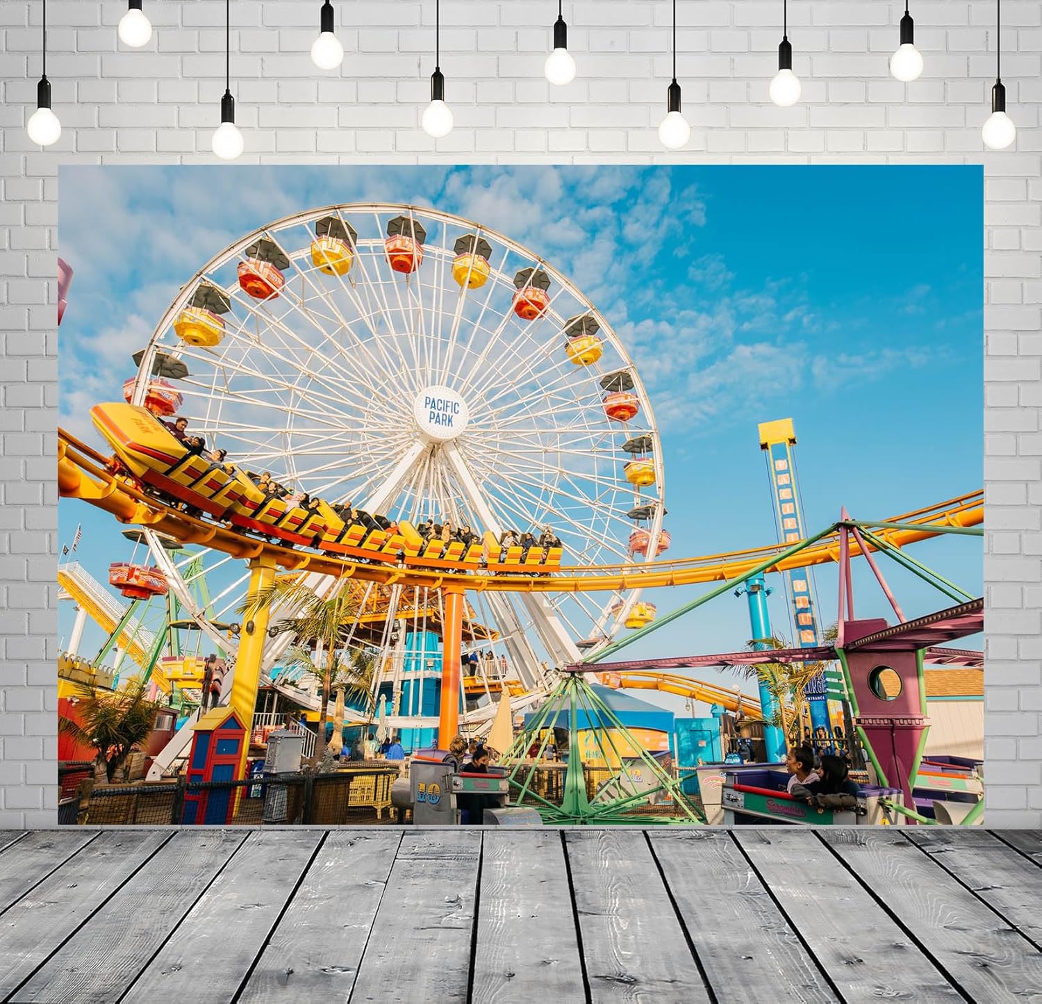 Amazon.com : BELECO 7x5ft Fabric Ferris Wheel Backdrop Los Angeles ...