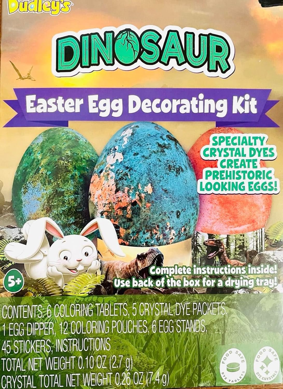 Amazon.com: Dudley's dinosaur Prehistoric Easter Egg Decorating ...