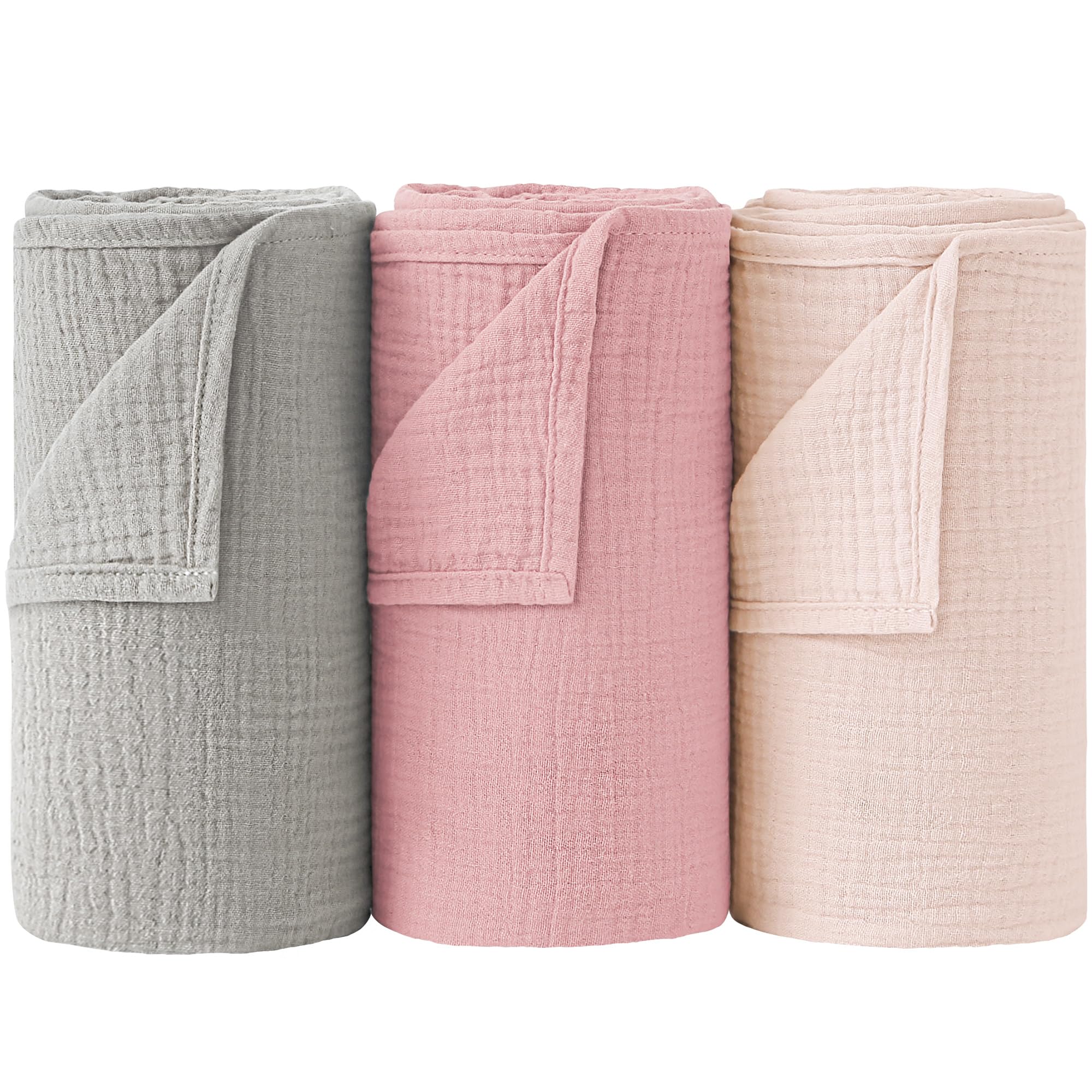 Bearmoss Muslin Swaddle Blankets 100% Cotton Baby Swaddle Blankets ...
