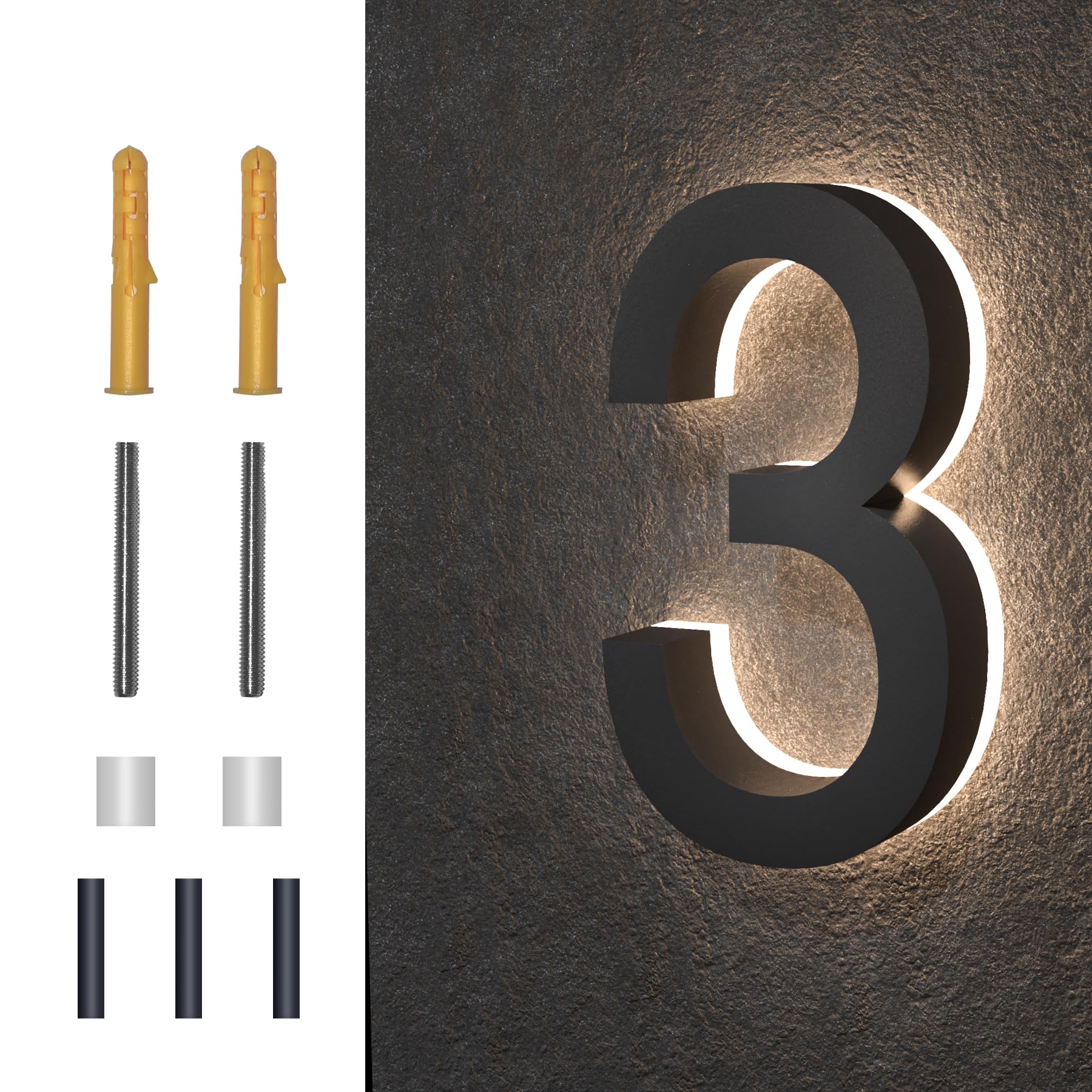 Amazon.com: MIDIT 6 Inch Backlit LED House Numbers, Waterproof ...