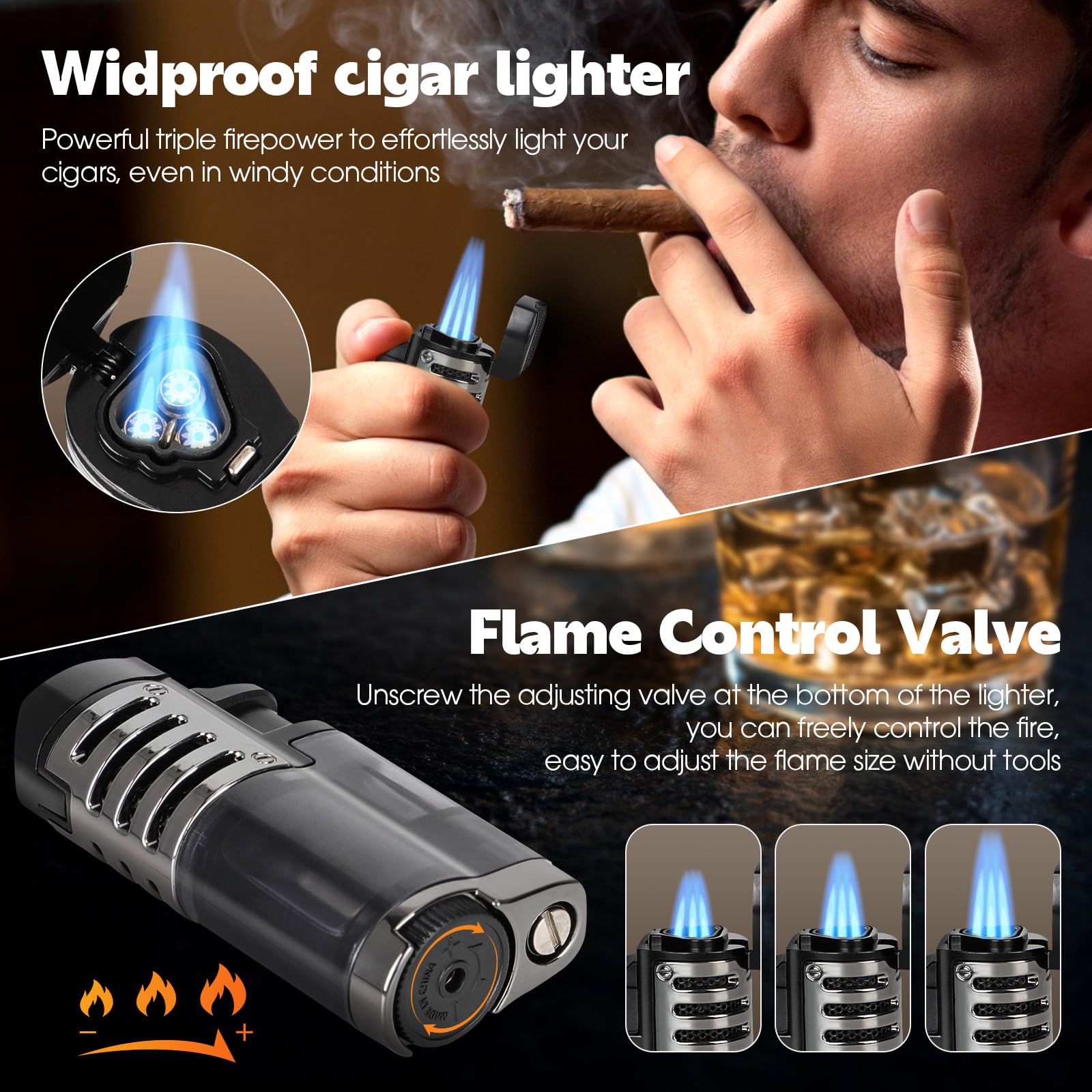 Snapklik.com : SEMKONT Cigar Humidor, Portable Travel Cigar Box, Double ...