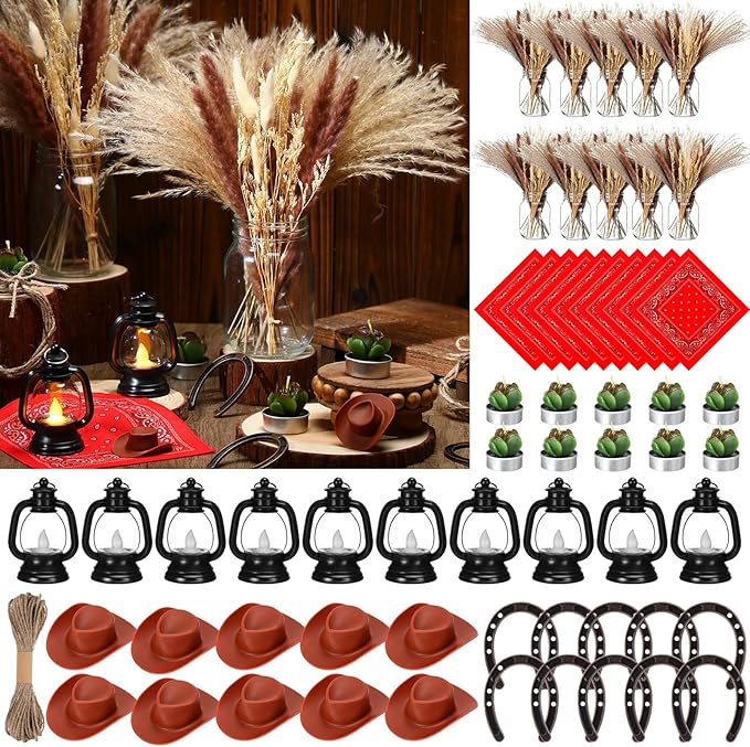Amazon.com: Yousoontic 441 Pcs Western Cowboy Table Centerpiece with ...