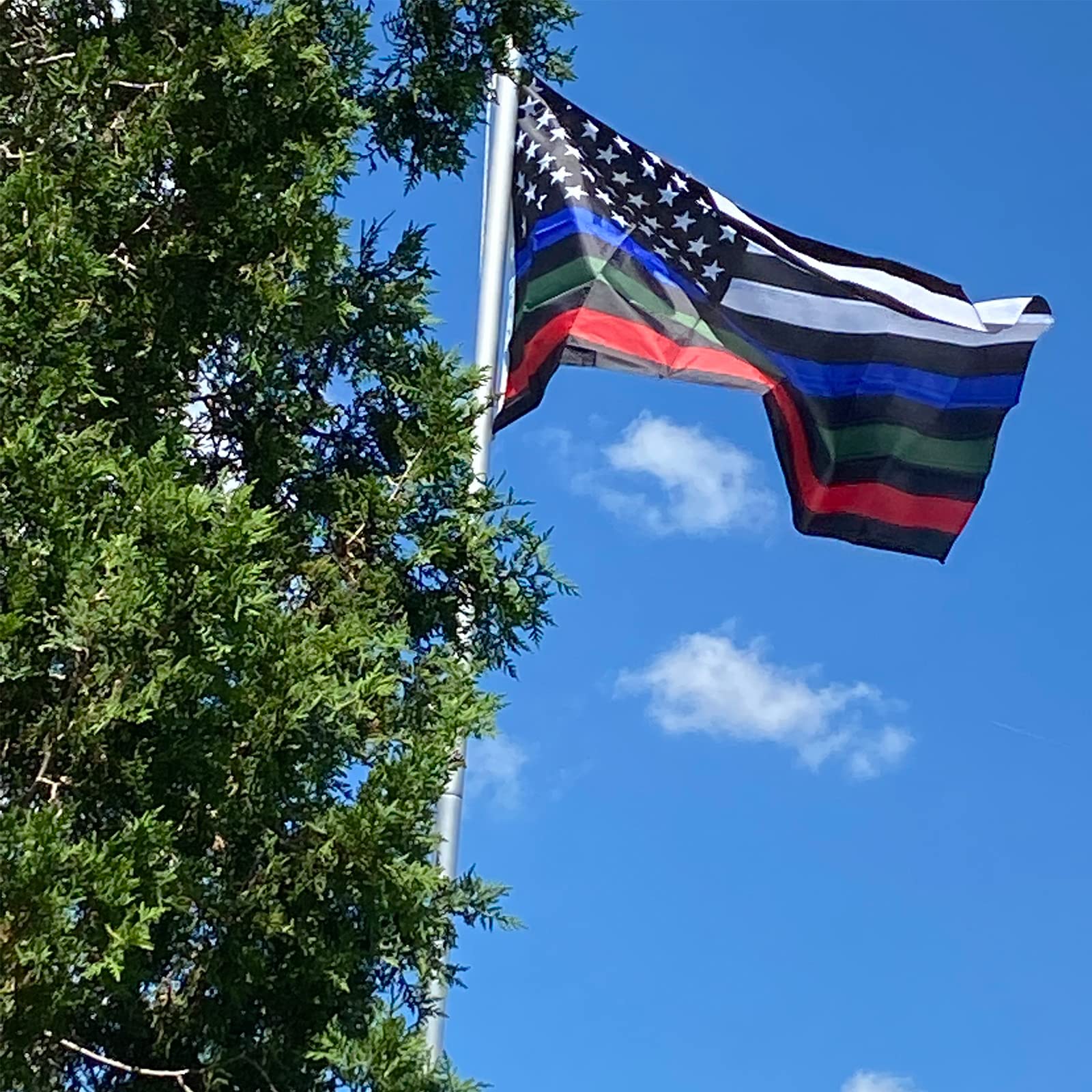 Snapklik.com : Thin Blue Red Green Line American Flag 3x5 Outdoor ...