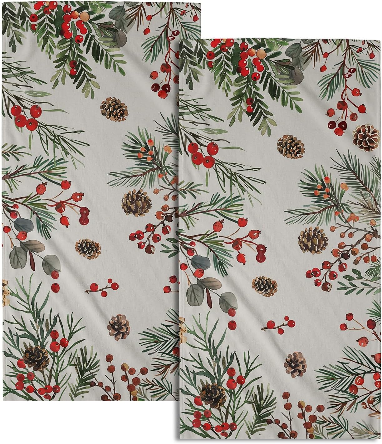 Amazon.com: Giwawa Winter Pine Branch Hand Towels Set of 2 Watercolor ...