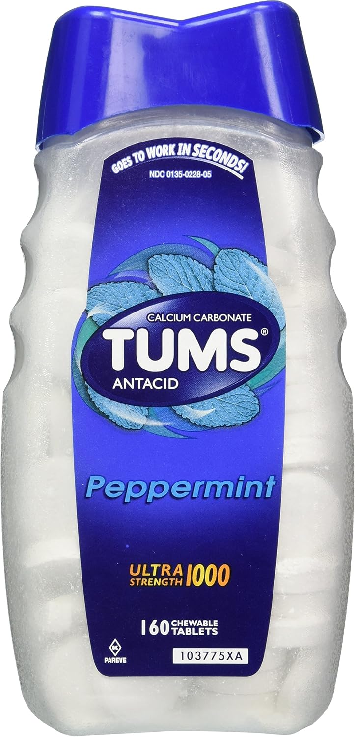 Amazon.com: Tums UltraStrength 1000, Peppermint, 160-Count (Pack of 2 ...