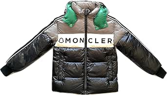 Amazon.com: Moncler Boys Color Block Logo Down Coat Jacket Black (12 ...