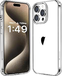 Amazon.com: JJGoo Compatiable with iPhone 15 Pro Max Case Clear, Transparent Shockproof Phone ...
