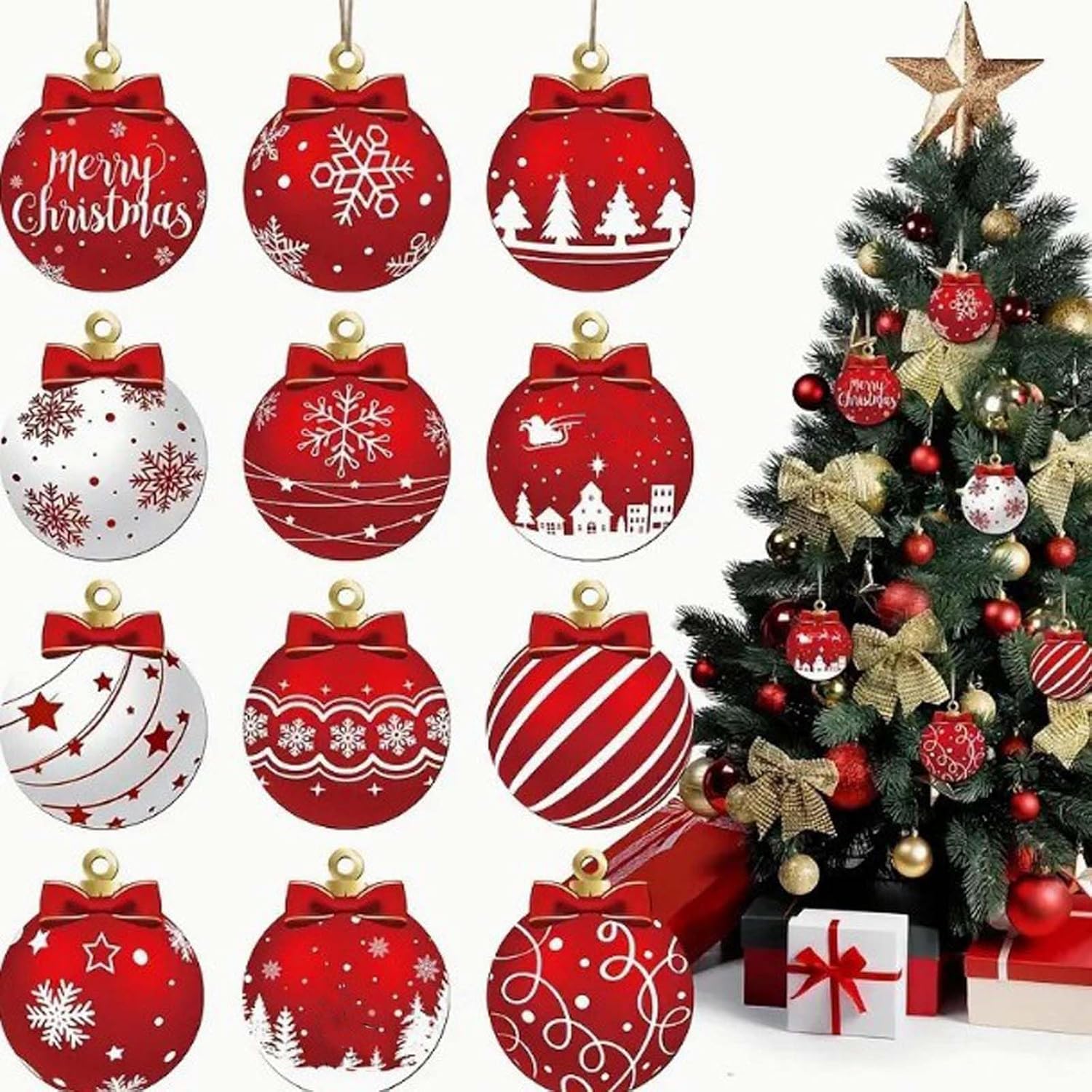 Amazon.com: 12Pcs Christmas Ball Ornaments for Christmas Tree ...
