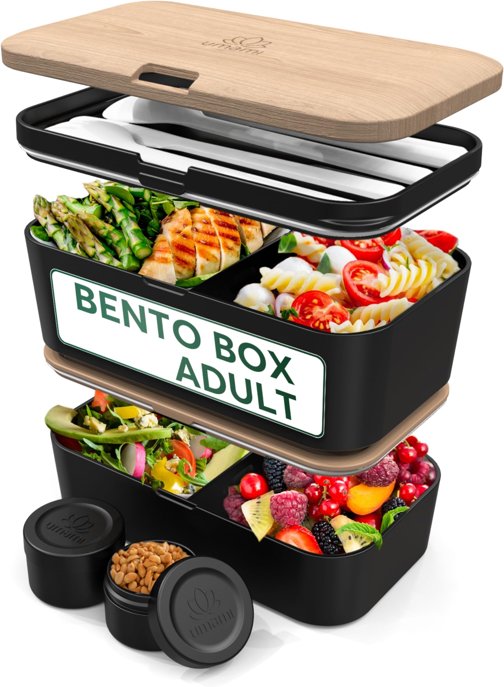 Amazon.com: Kotobuki 2-Tiered Bento Box, Black/White Plum: Home & Kitchen