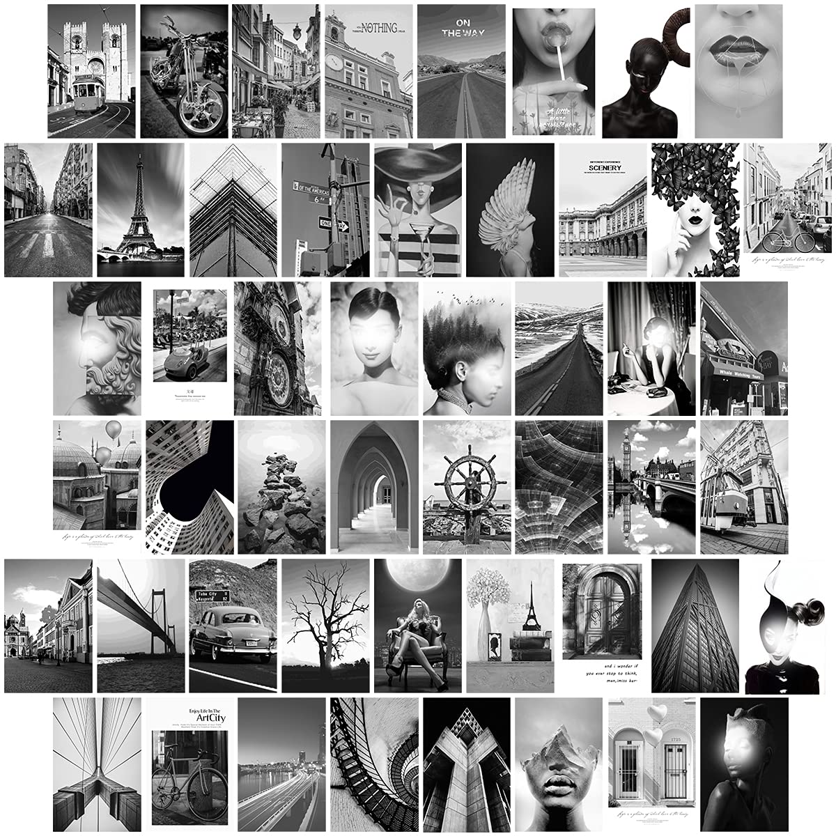 Buy Black Wall Collage Kit, Pictures For Room Aesthetic, Girls Bedroom ...