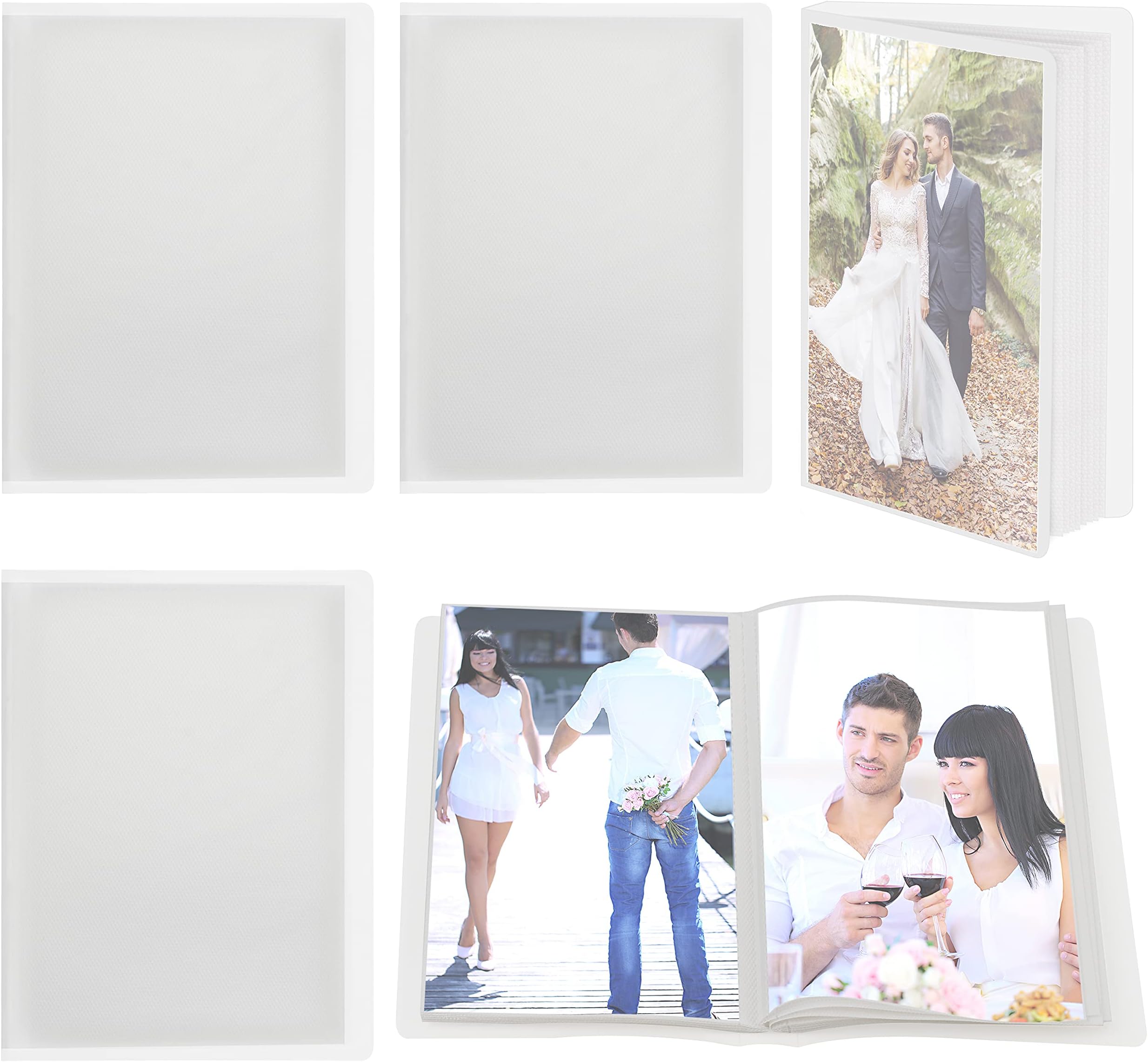 Belle Vous 40 Pocket Photo Albums (5 Pack) - Holds 10 x 15cm / 4 x 6 inches Pictures - Clear ...