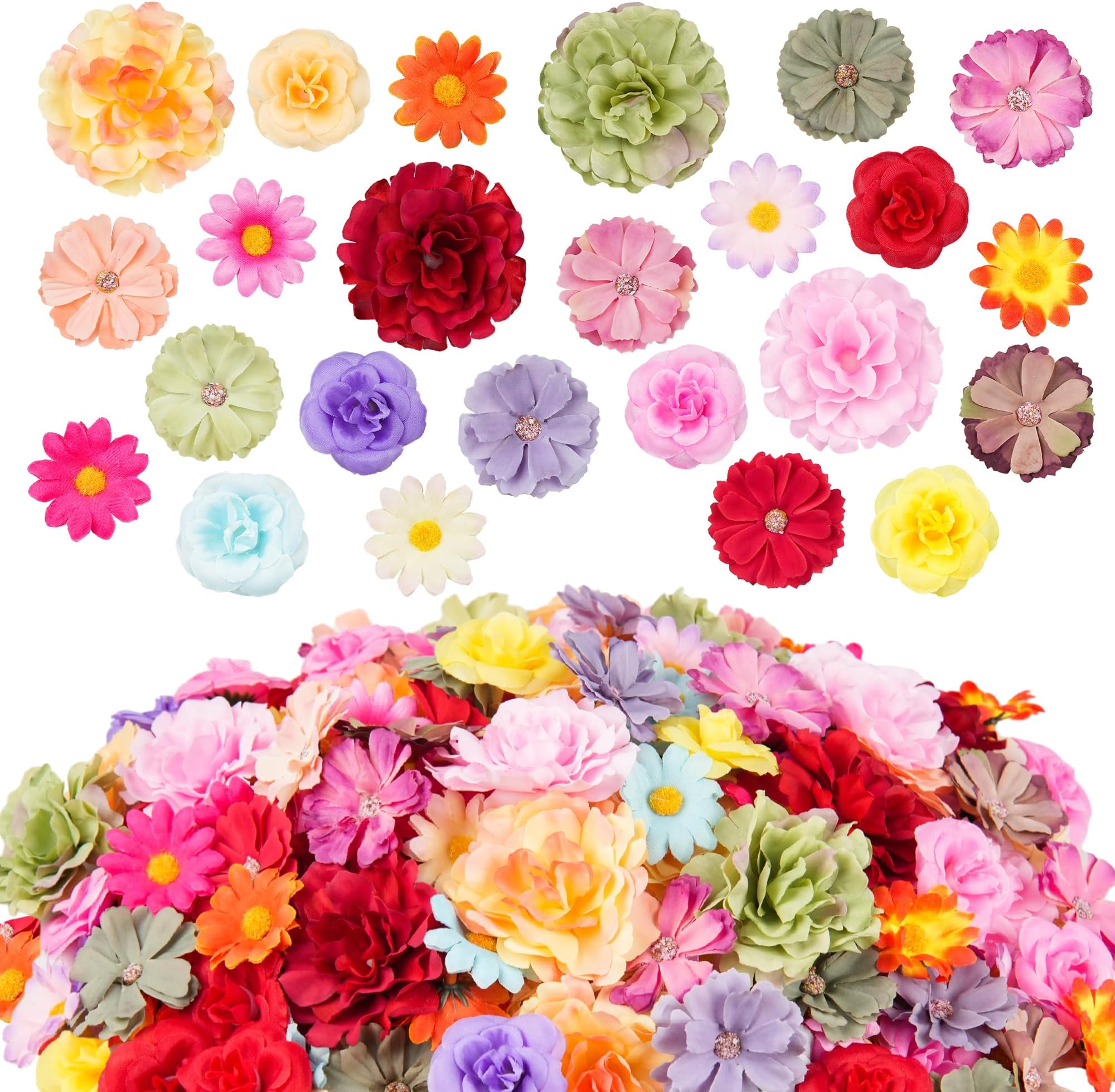 Amazon.com: 120 Pieces Fake Mini Flowers for Crafts Silk Faux Flower ...