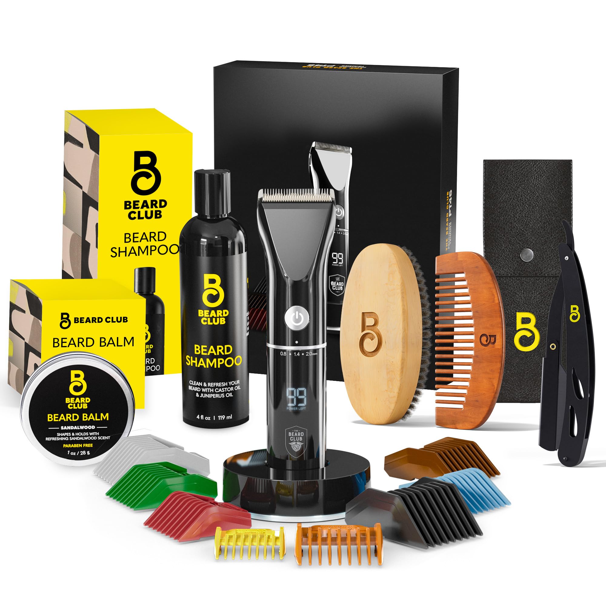The Beard Club Mens Grooming Kit & PT45 Beard Trimmer for Men ...