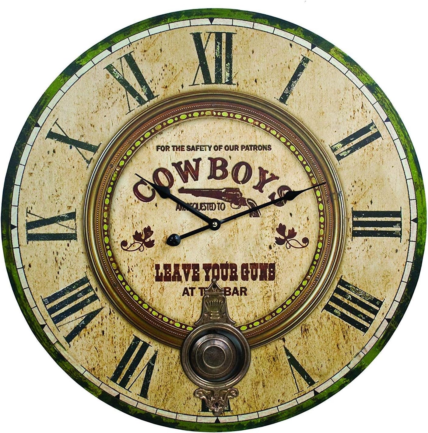 Amazon.com: Large Cowboys Western Bar Wall Clock : Home & Kitchen