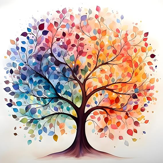 KEYIFA 5D Colorful Tree Diamond Painting Kits for Adults, DIY Full ...