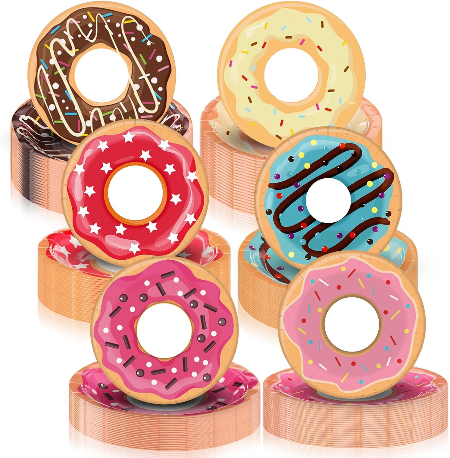 Amazon.com: Baderke 120 Pcs Donut Plates 7'' Disposable Dessert Plates ...
