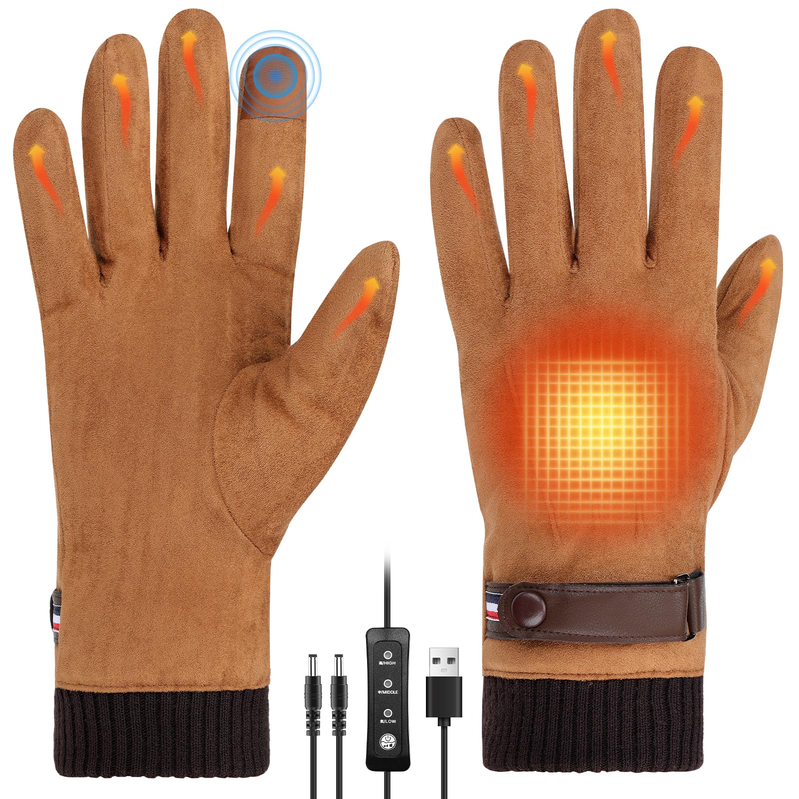 Geegear Heated Gloves for Women Men, USB Heating Mittens Heated Glove ...