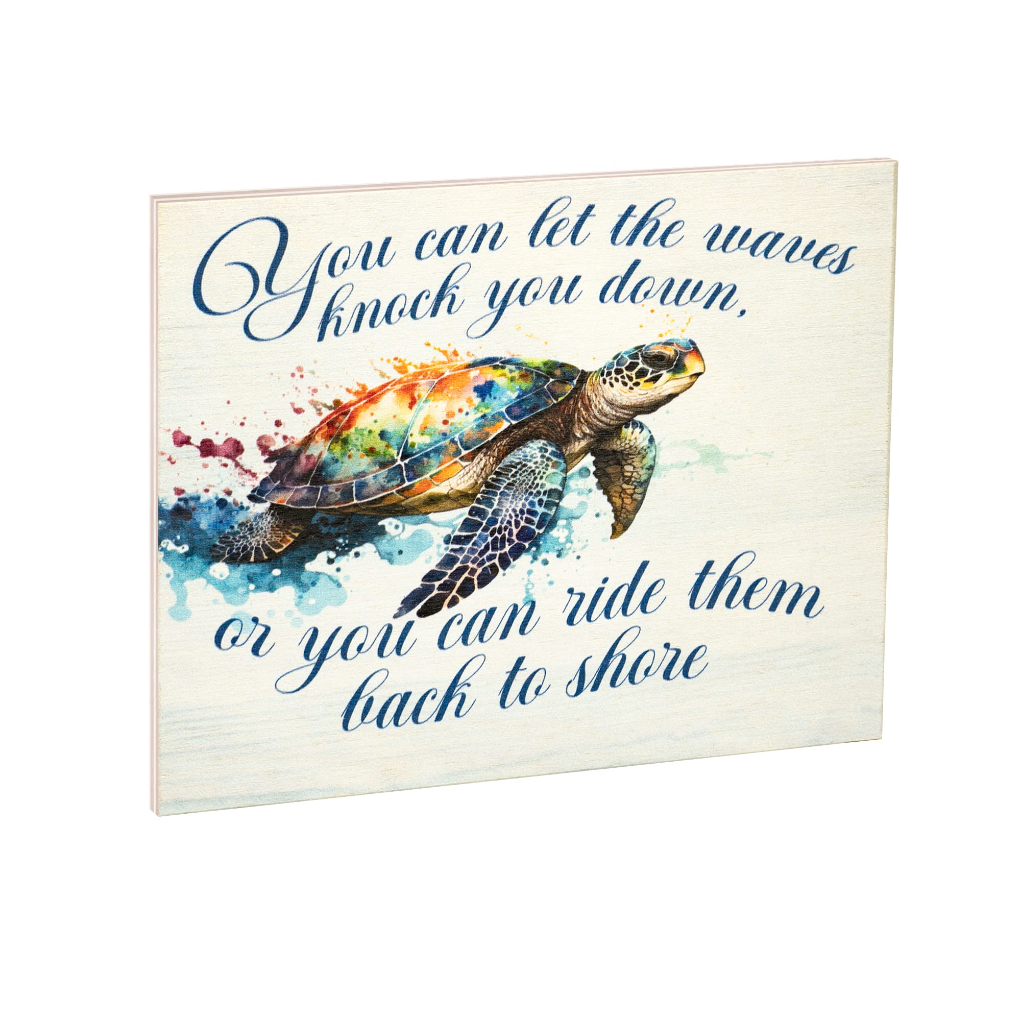 Amazon.com: Motivational Sea Turtle Wall Art, Turtle Lover Gift - Waves ...