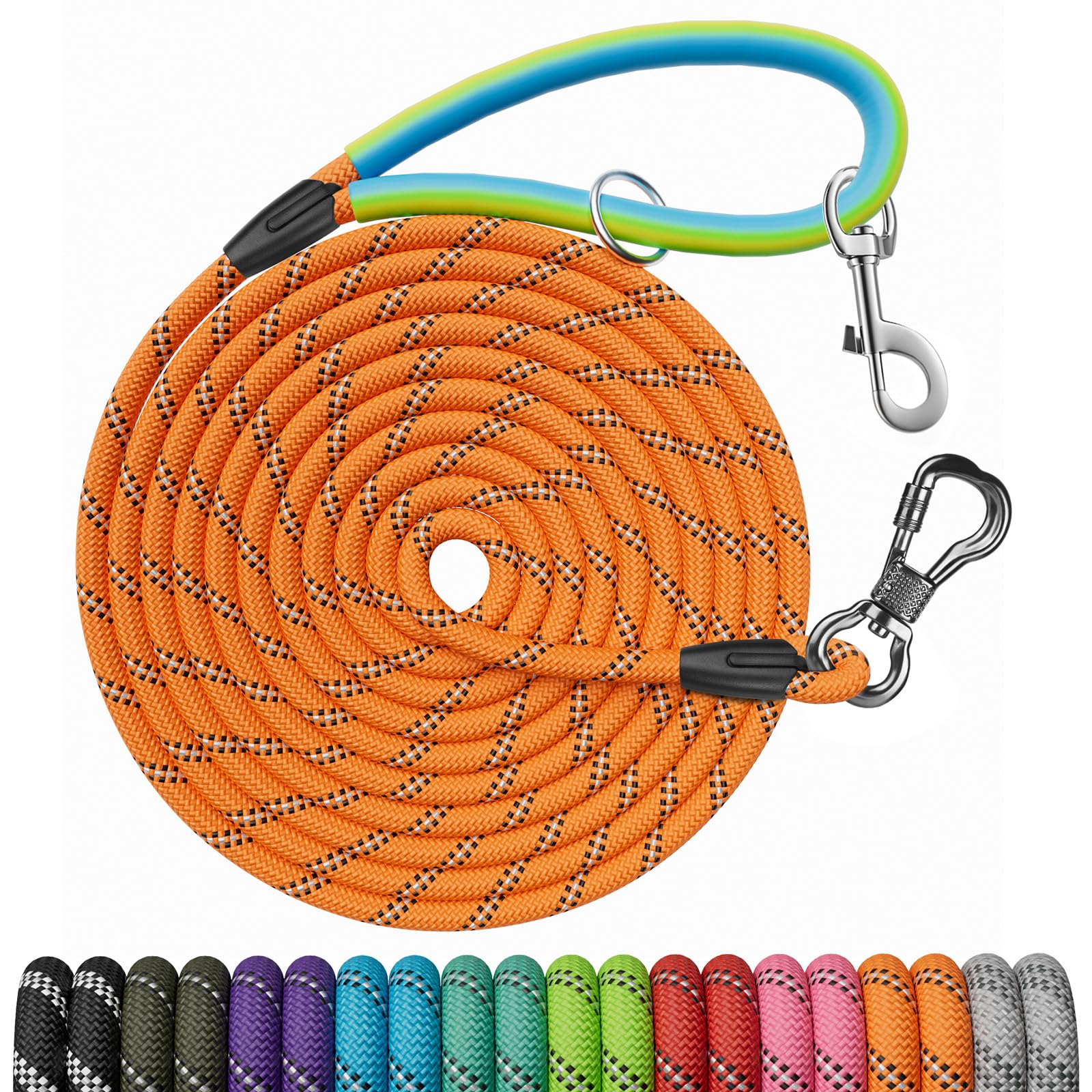 Amazon.com : NTR Long Leash, 15 FT Dog Check Cord with 2 Swivel Hooks ...