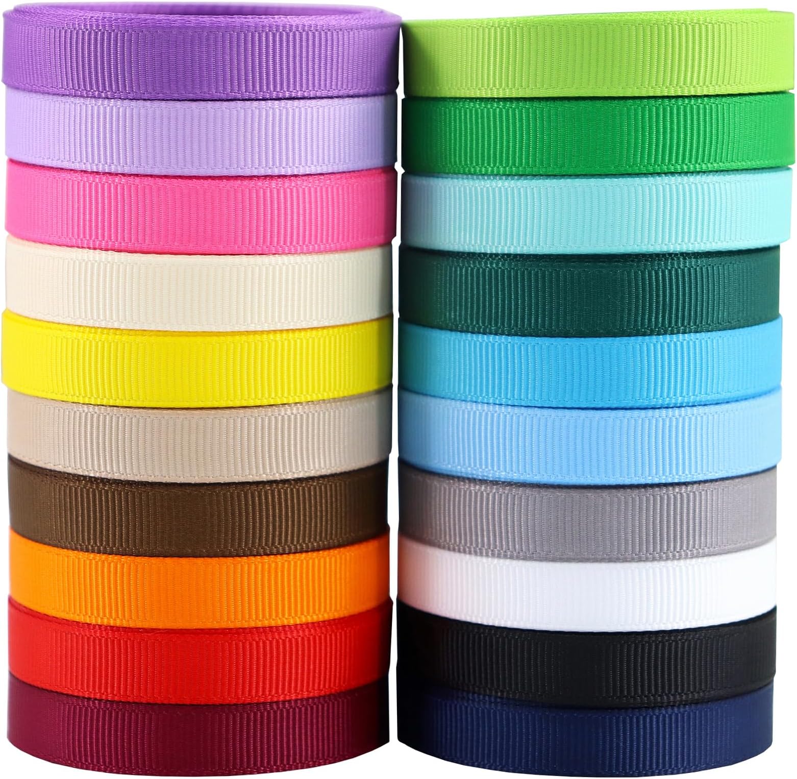 Amazon.com: 3/8 Inches Grosgrain Ribbons Fabric Ribbons, 20 Colors*2 ...