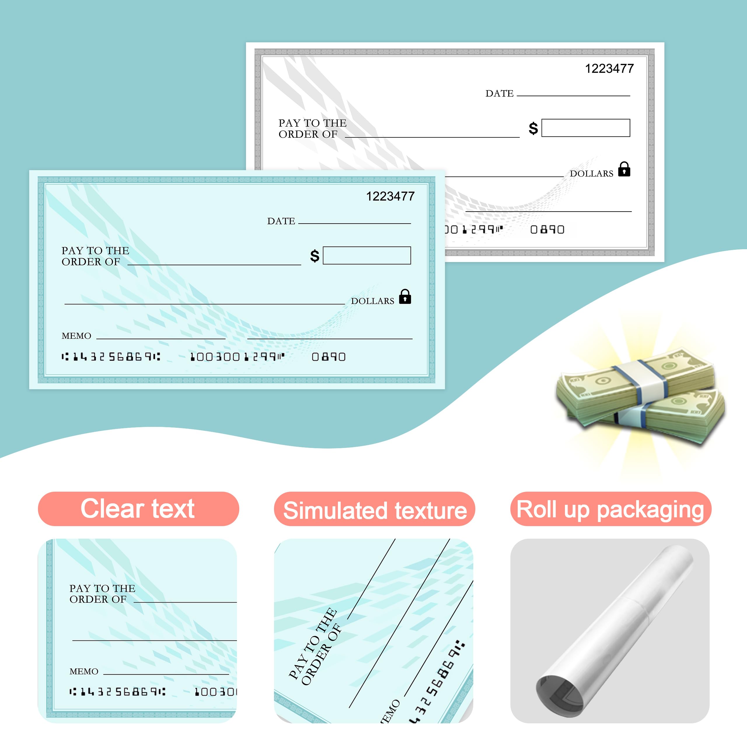 2 Pcs Big Checks for Pres...B0CVXHHP12 | Encarguelo.com.ve