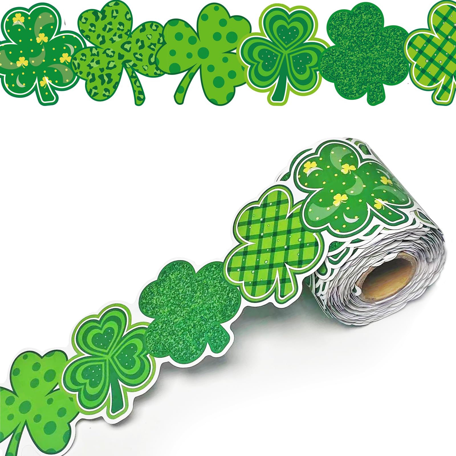 Amazon.com: 68.9 Feet St. Patrick's Day Shamrock Bulletin Board Borders ...
