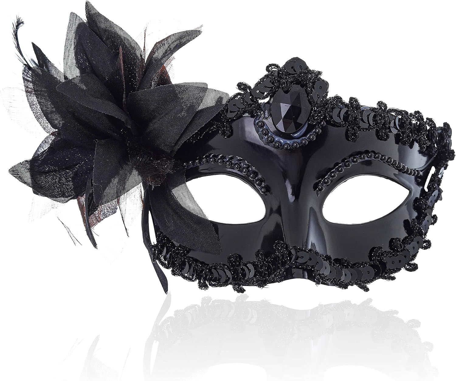 Amazon.com: deladola Women Easter Masquerade Mask Black Lace Venetian ...