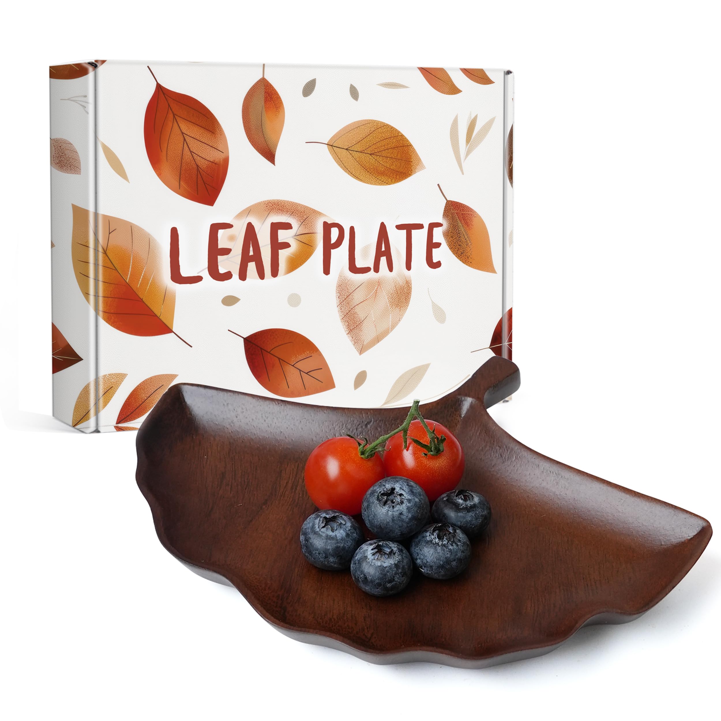 Amazon.com | Walnut Wood Serving Tray Plates for Meal Salad Snack Bread ...