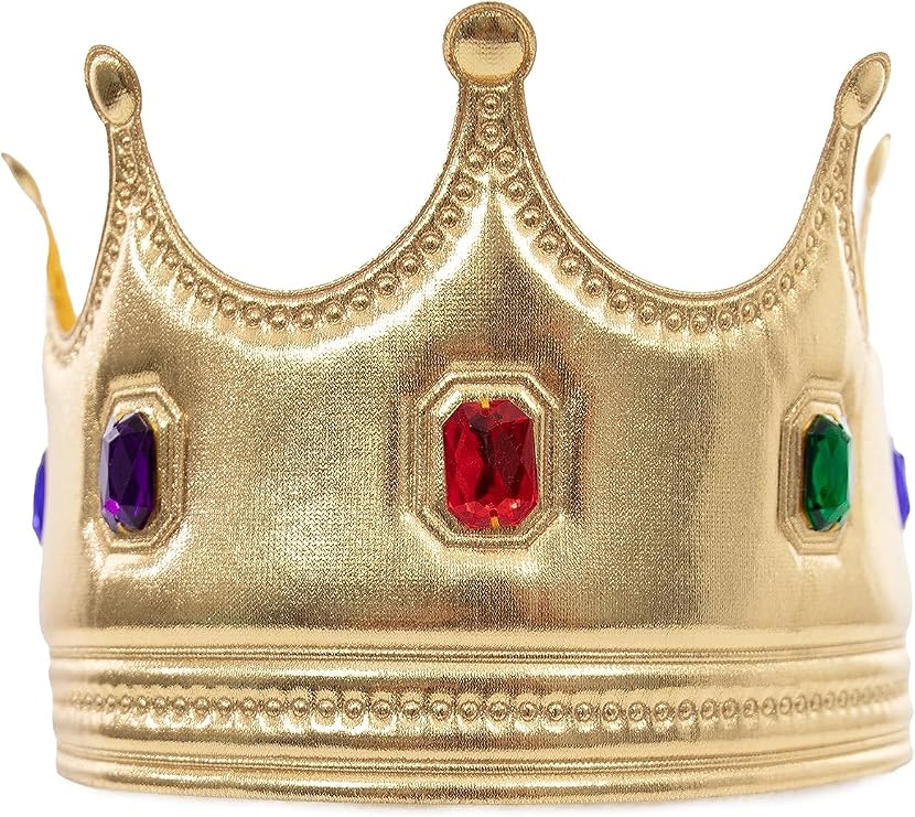 Amazon.com: Little Adventures Soft Golden Prince and King Crowns Dress ...