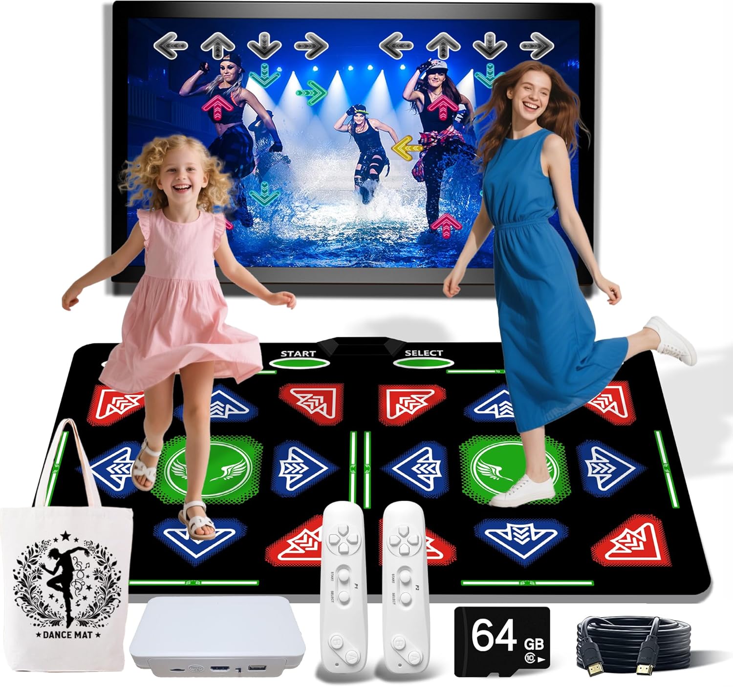 Amazon.com: HDMI Dance Mat with Upgraded 64GB Memory Card,1000 Games ...
