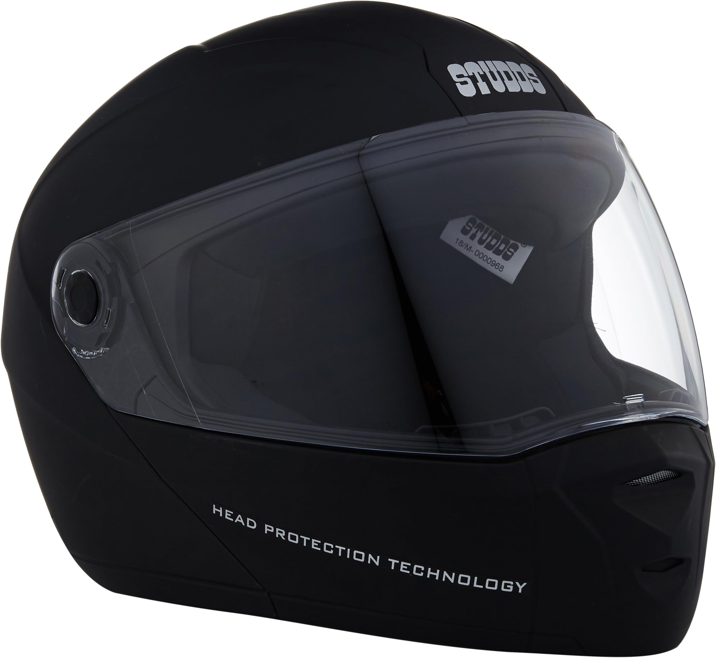 STUDDS Ninja Elite SUPER Flip Up Full Face Helmet (Matt Black, Medium ...
