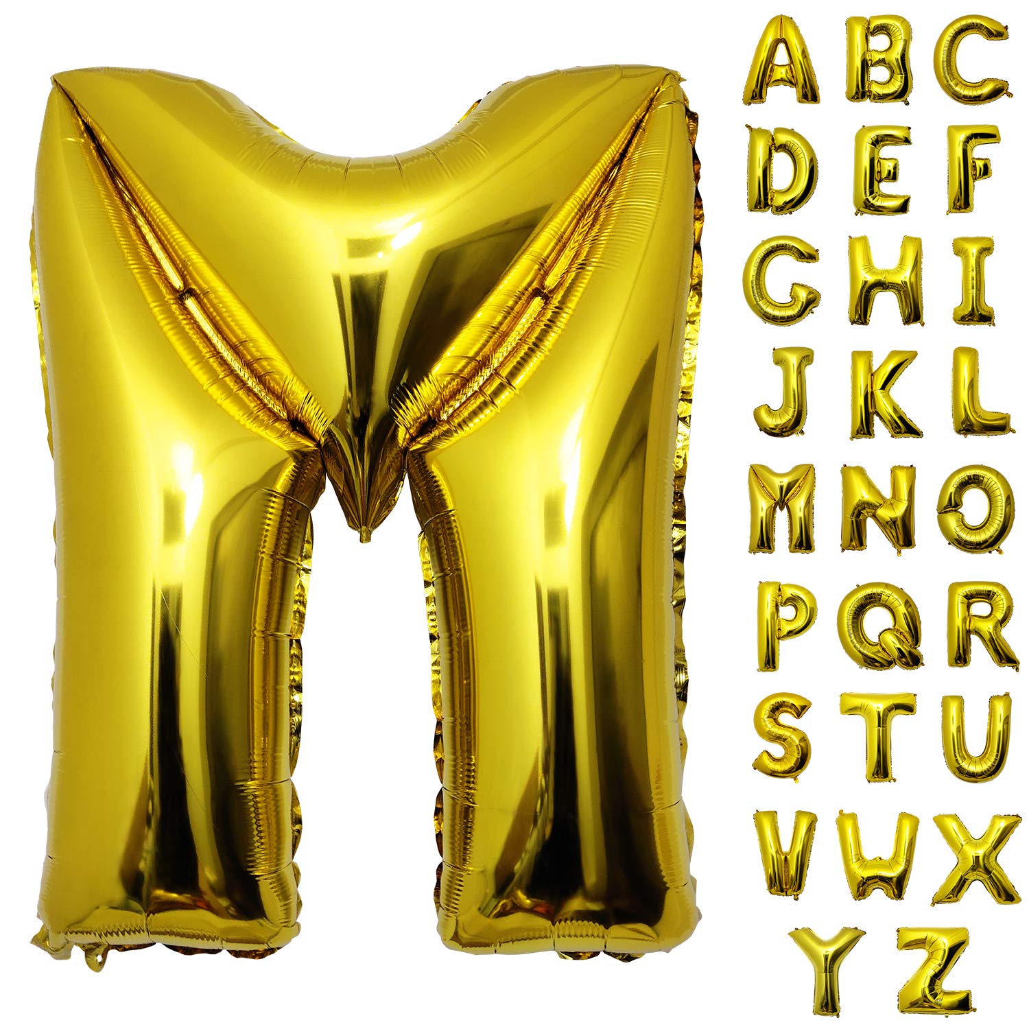 Giant Alphabet Letter Balloons 40 Inch Gold Jumbo Hanging Foil Film ...