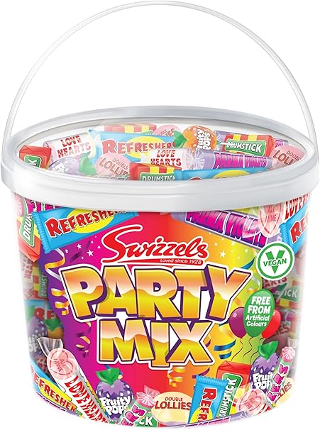 Swizzels Party Mix Tub 785g Retro Sweets in Bulk Vegan Friendly Family ...