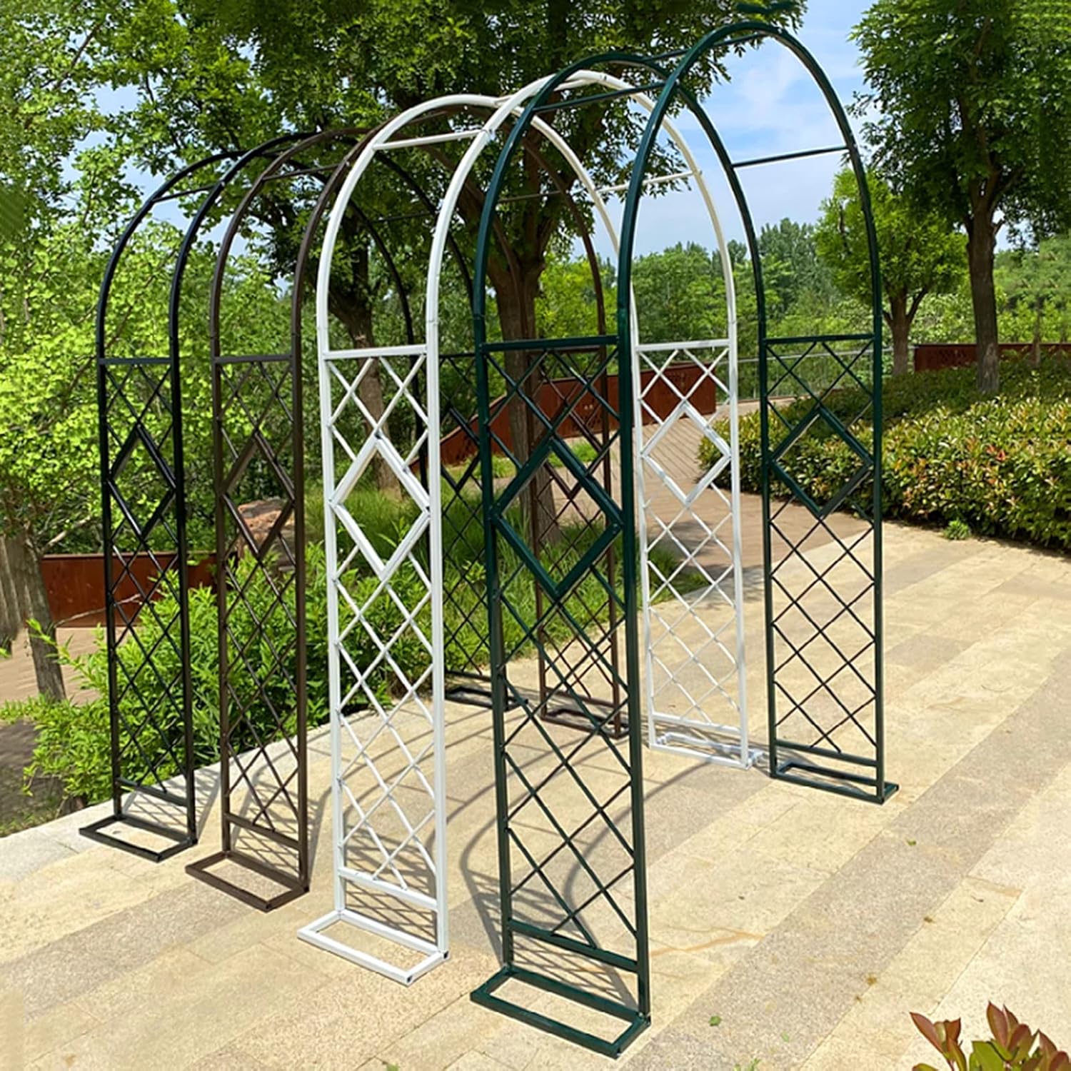 Amazon.com: Lnder Garden Arch with Bases Heavy Duty Metal Arch for ...