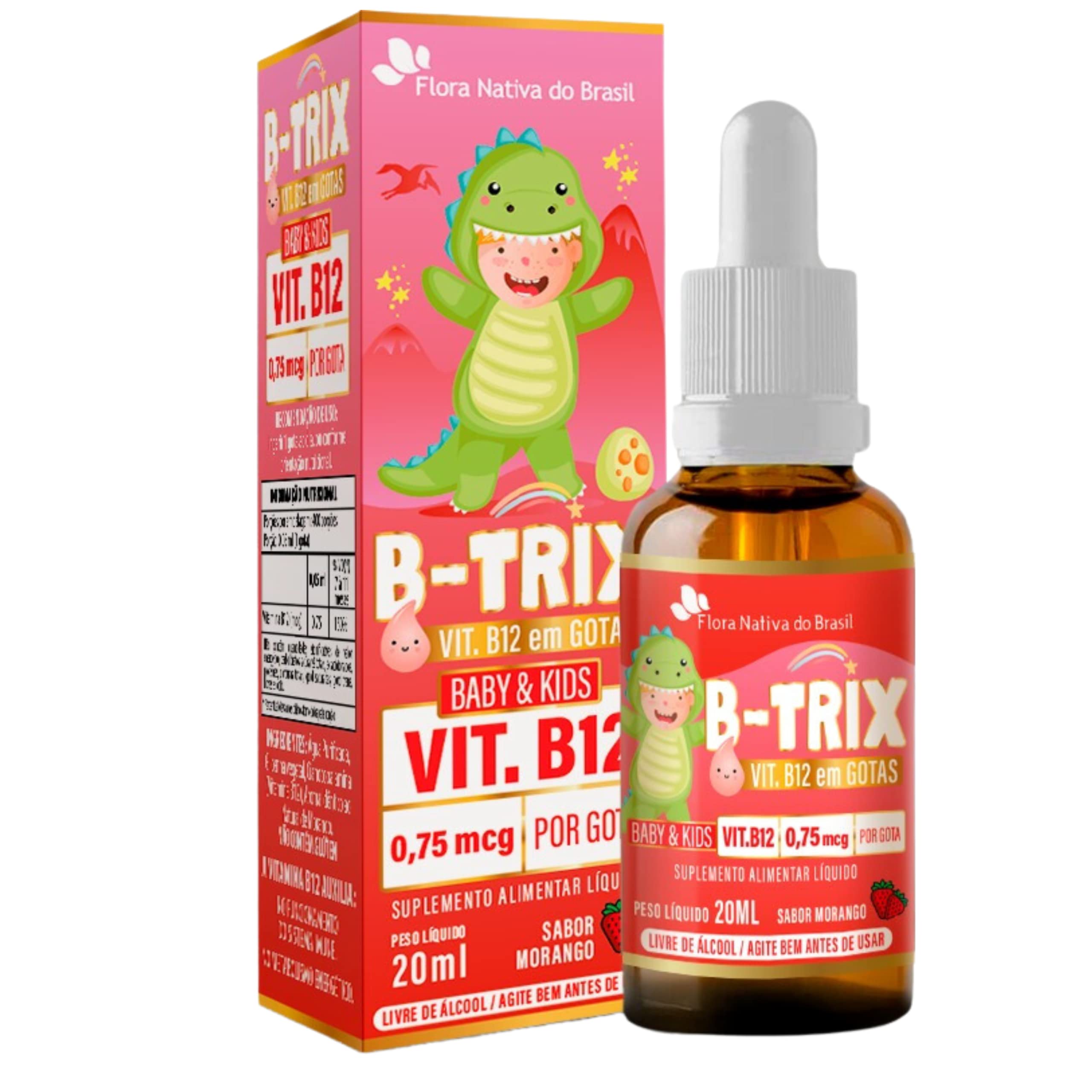 B-TRIX Vitamina B12 Kids em Gotas 30ml Flora nativa do Brasil | Amazon ...
