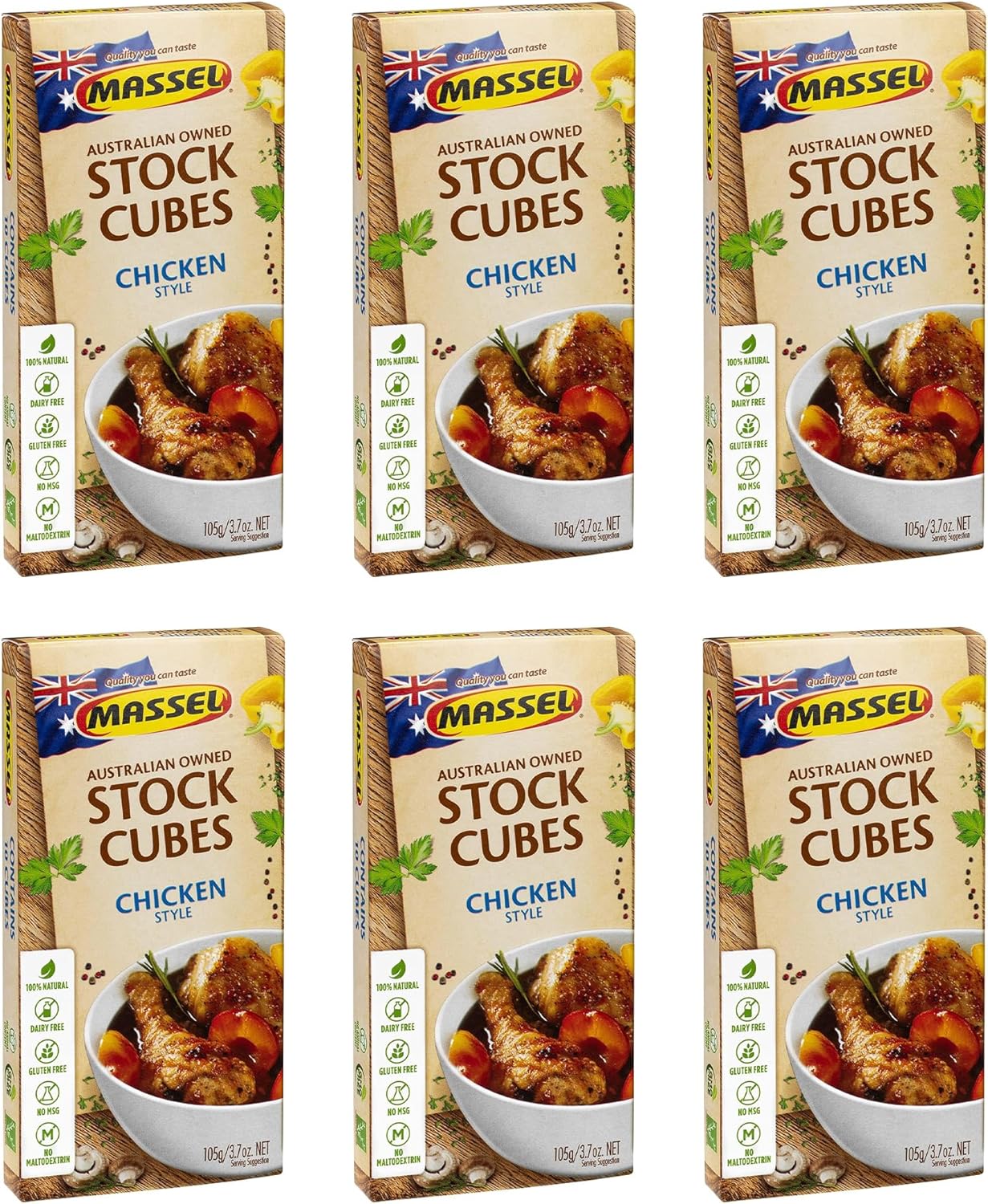 Massel Ultracube Chicken Style Stock Cubes/Bouillon - 6 x 10 Cube (105g ...