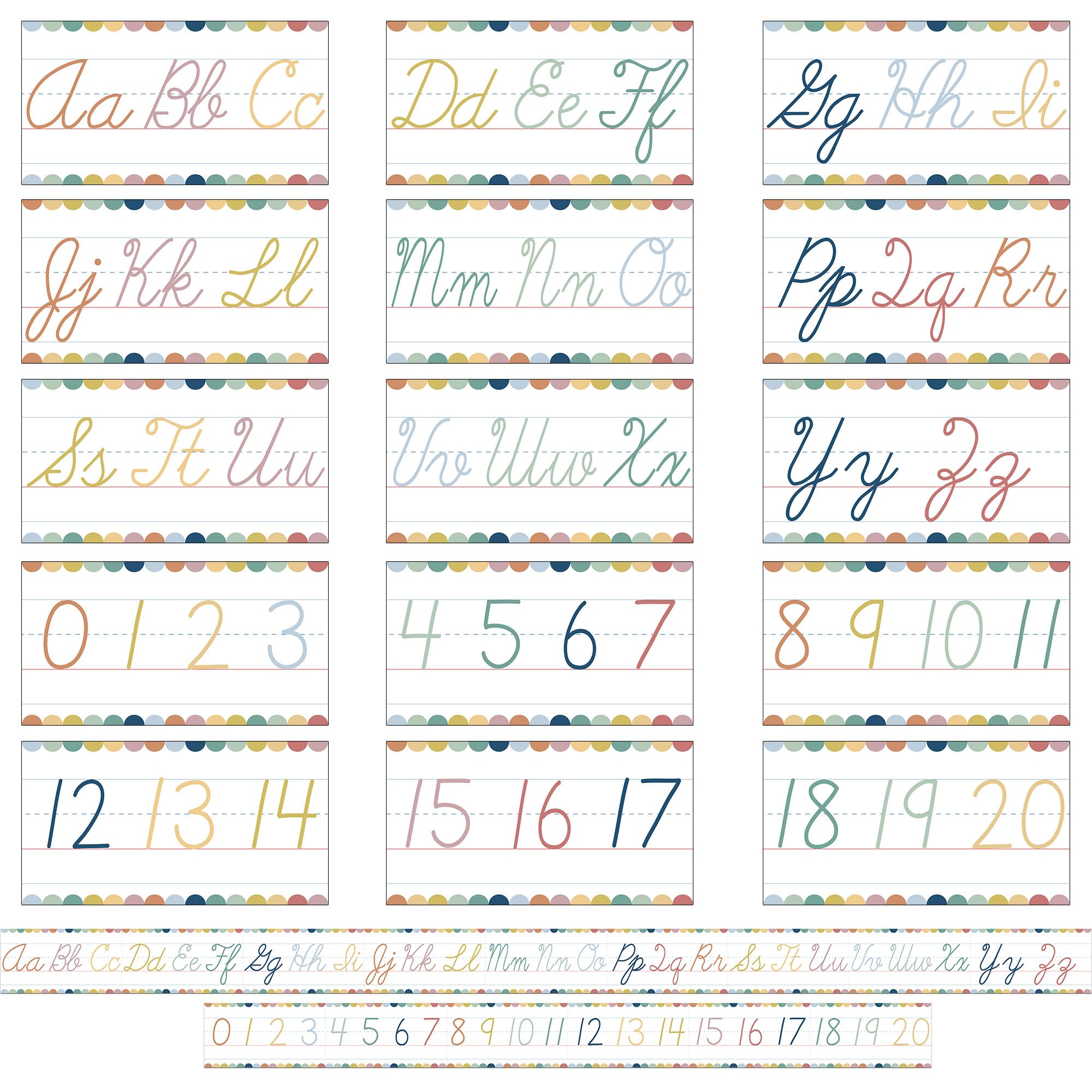 Snapklik.com : 15 Pieces Cursive Alphabet Line Bulletin Board Set ...